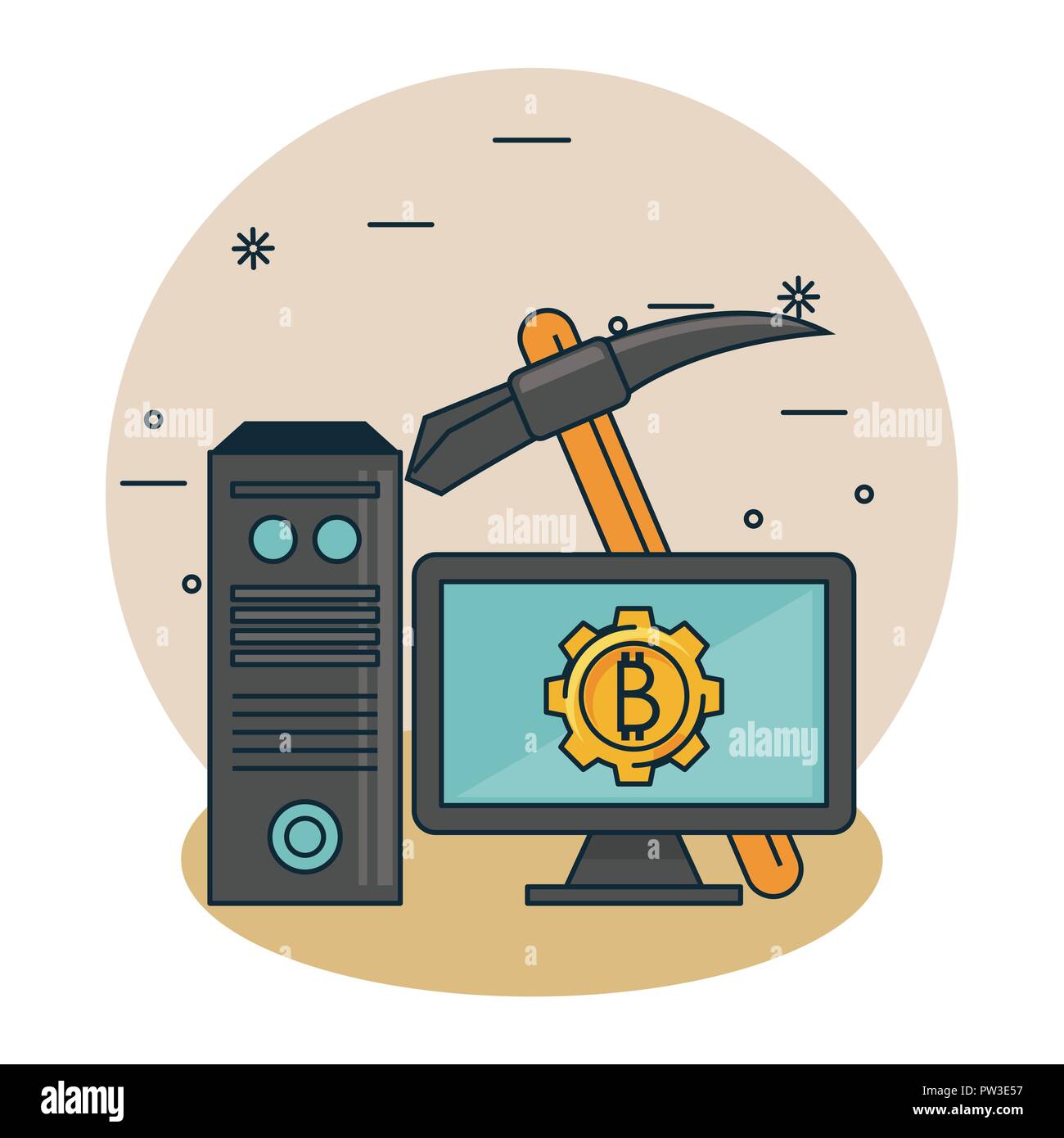 Bitcoin mining cartoons Stock Vector Image & Art - Alamy