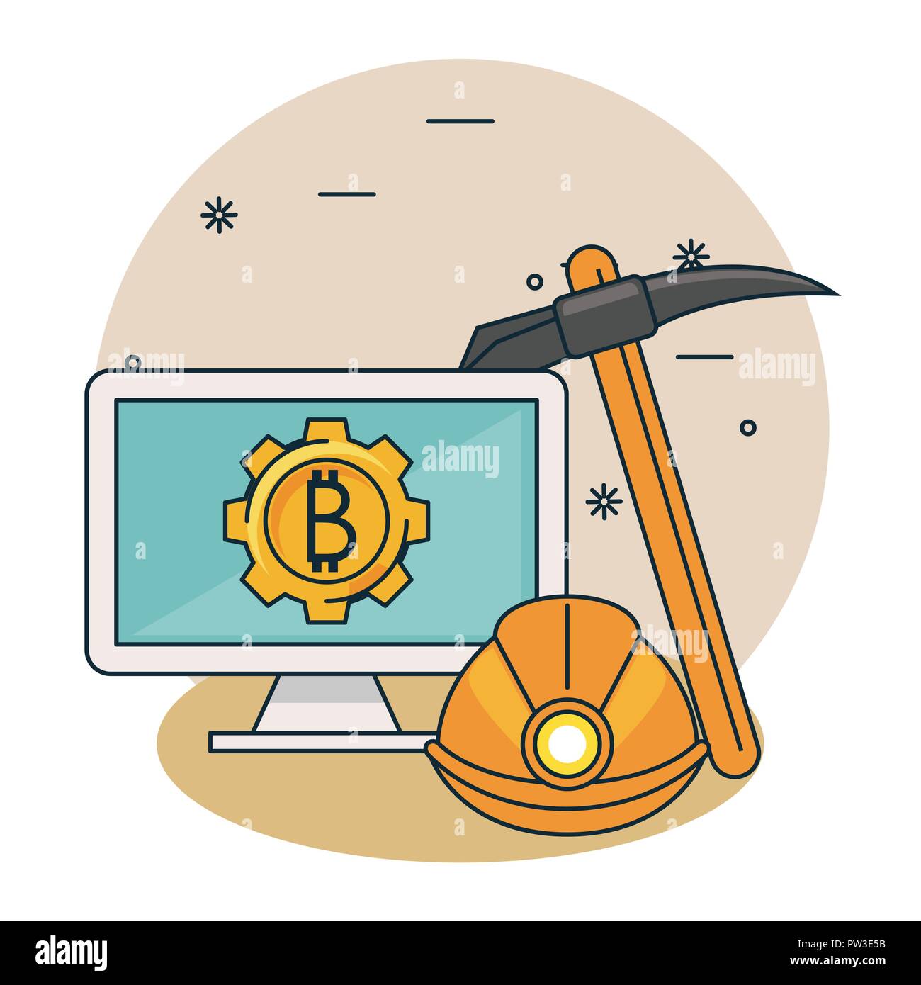 Bitcoin mining cartoons Stock Vector Image & Art - Alamy