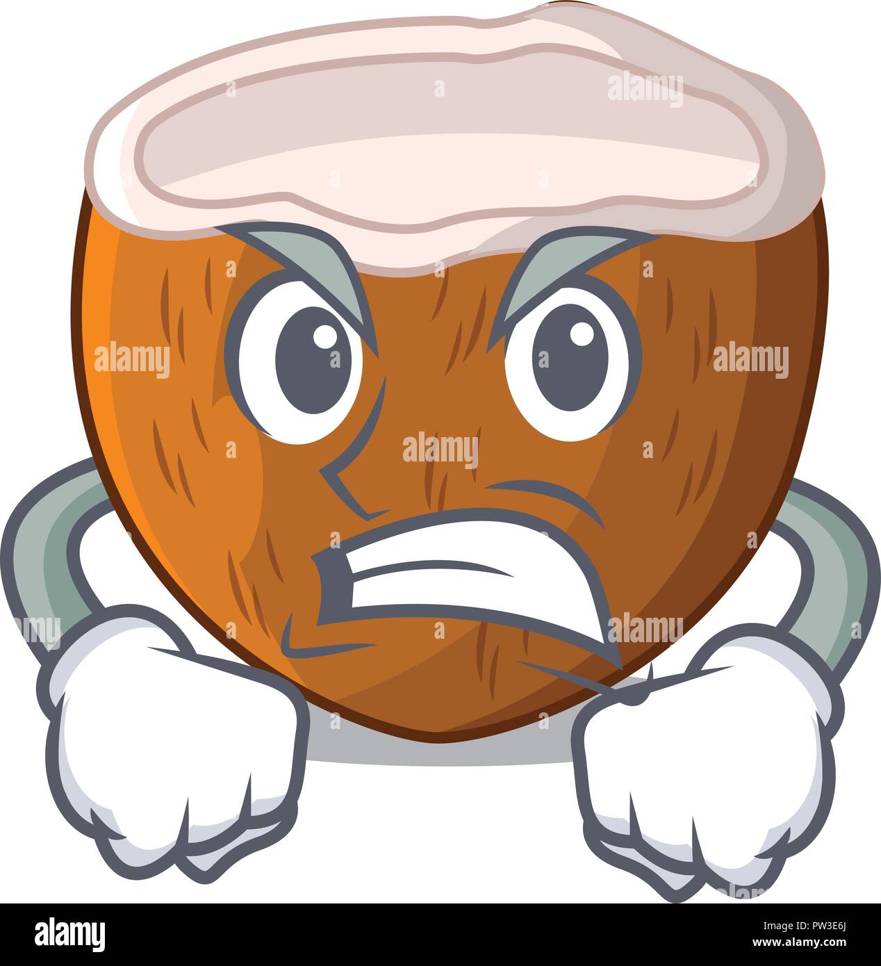 Angry cartoon beverage coconuts on the beach Stock Vector Image & Art ...