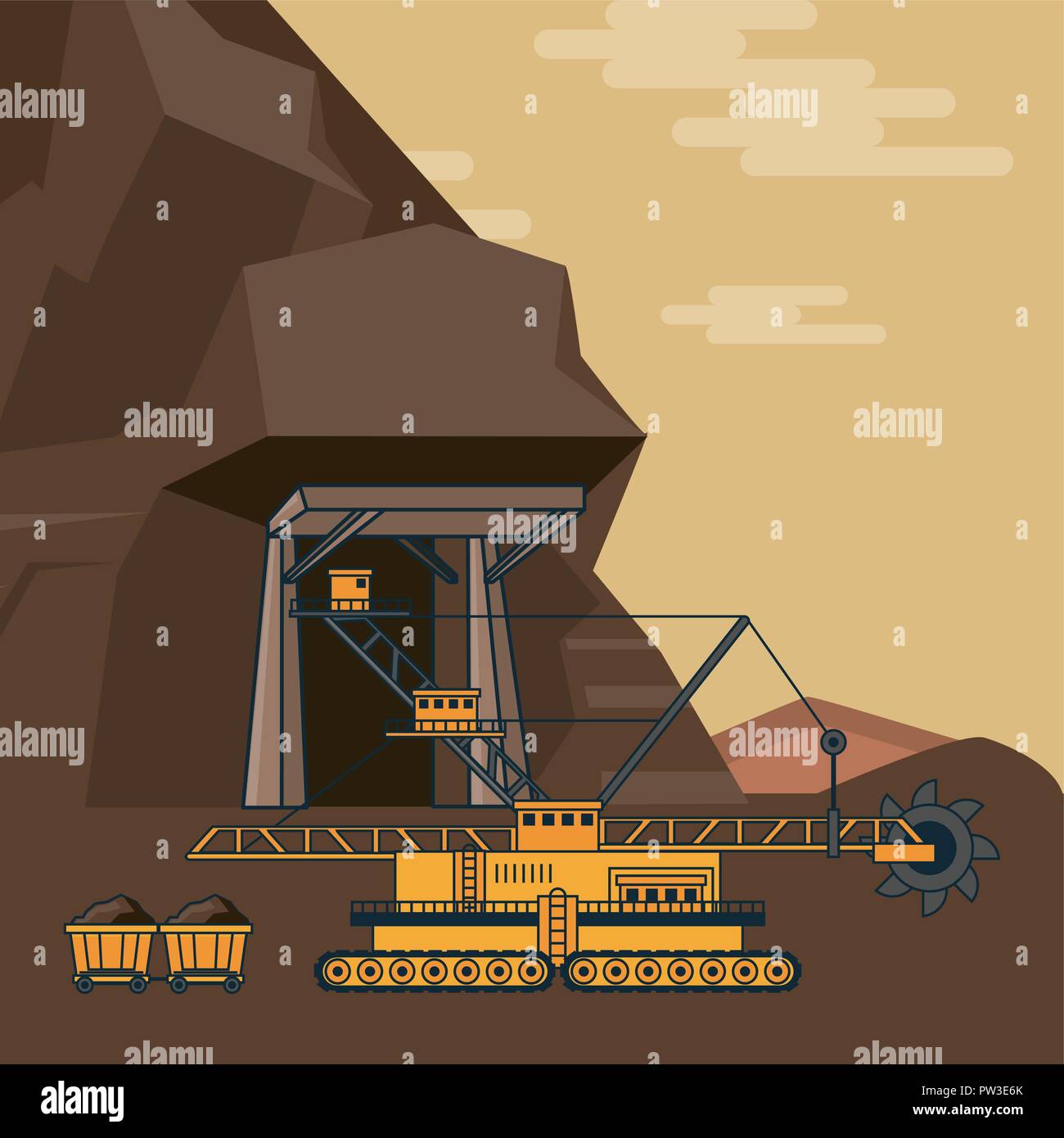 Mining for diamonds Stock Vector Images - Alamy