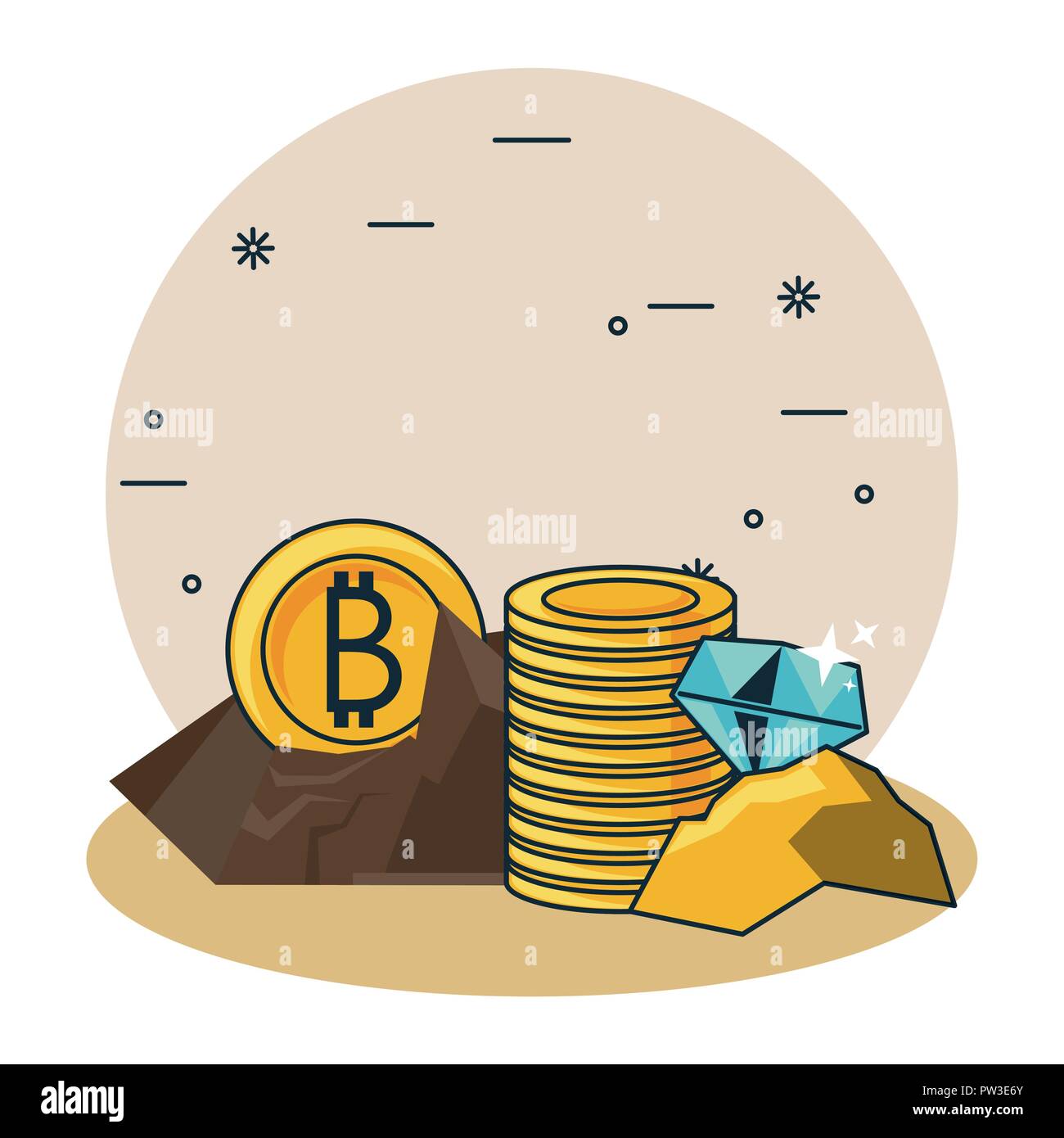 Bitcoin mining cartoons Stock Vector Image & Art - Alamy