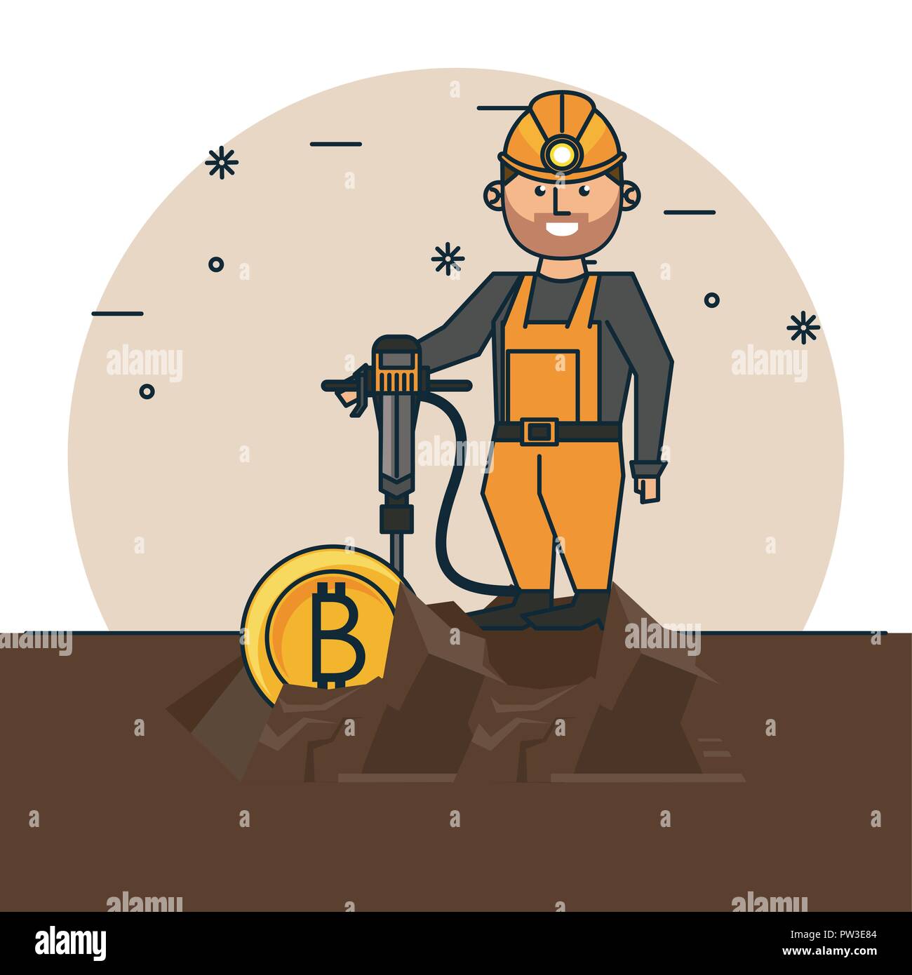 Bitcoin mining cartoons Stock Vector Image & Art - Alamy