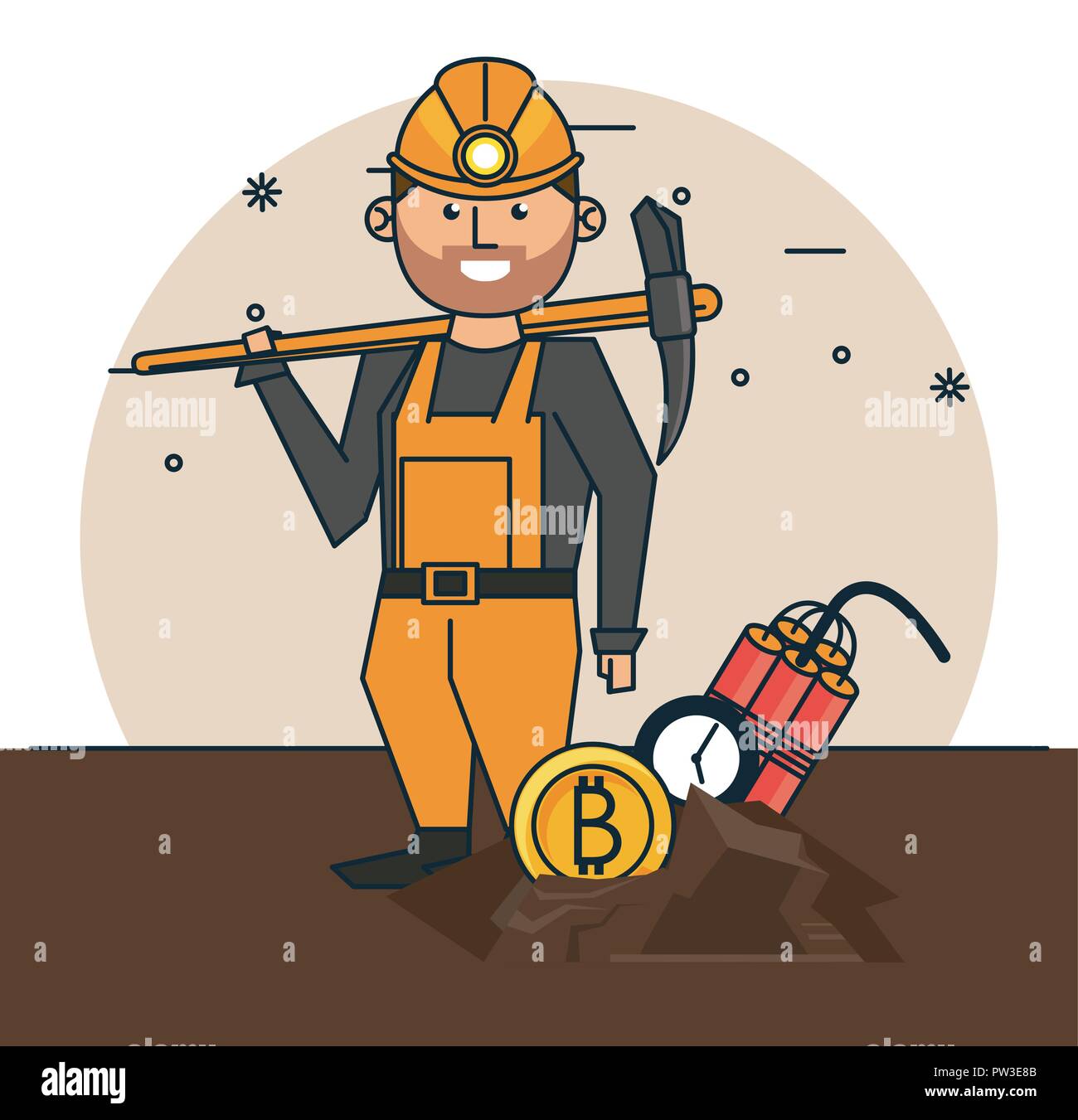 Bitcoin mining cartoons Stock Vector Image & Art - Alamy