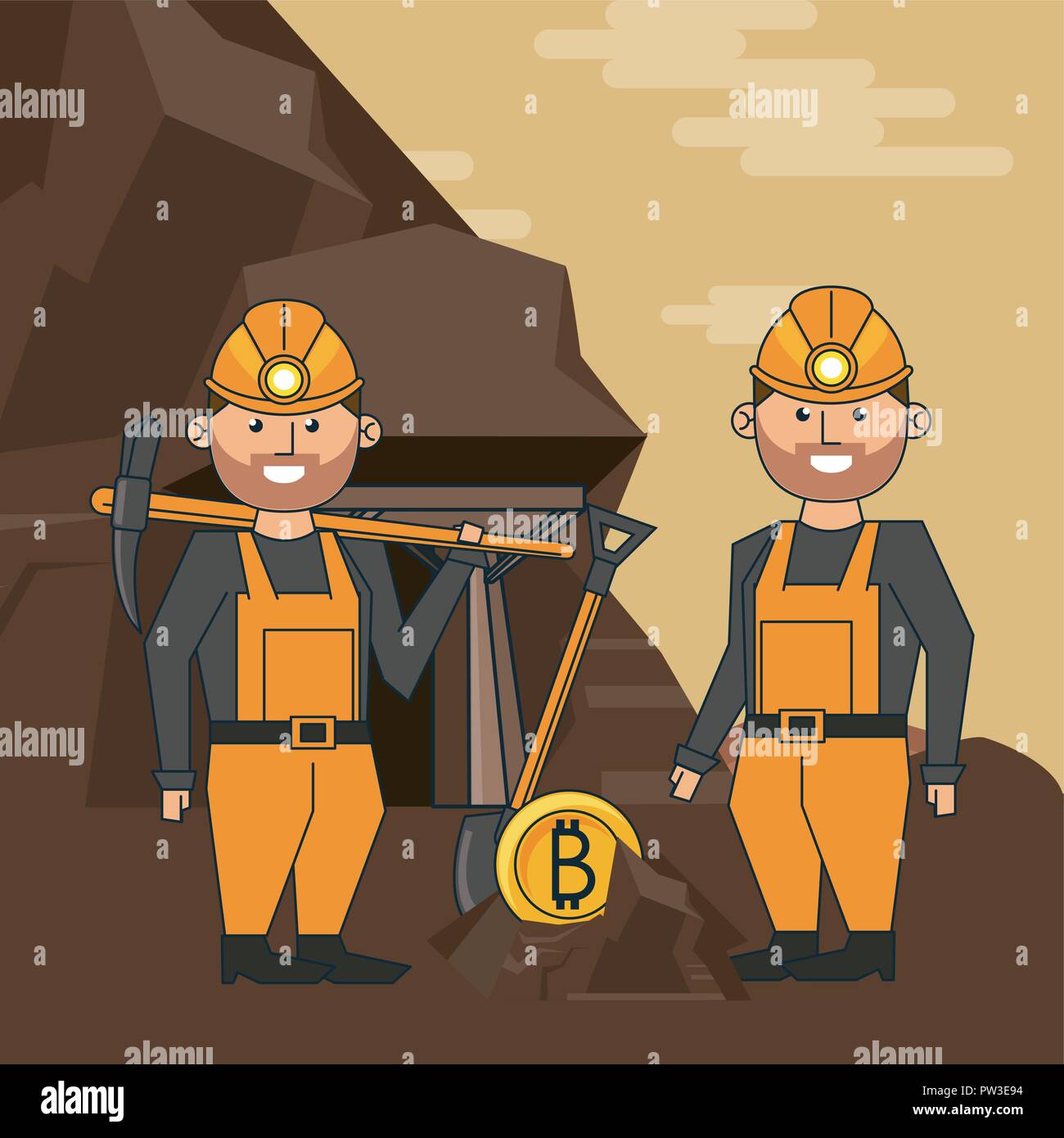 Bitcoin mining cartoons Stock Vector Image & Art - Alamy