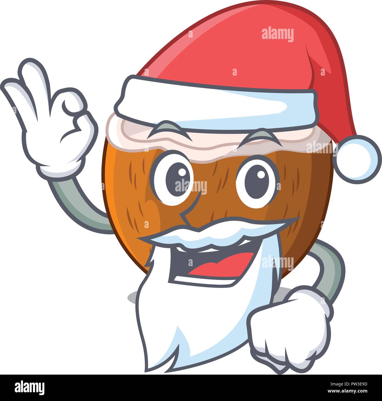 Santa half coconut isolated on the mascot Stock Vector Image & Art - Alamy