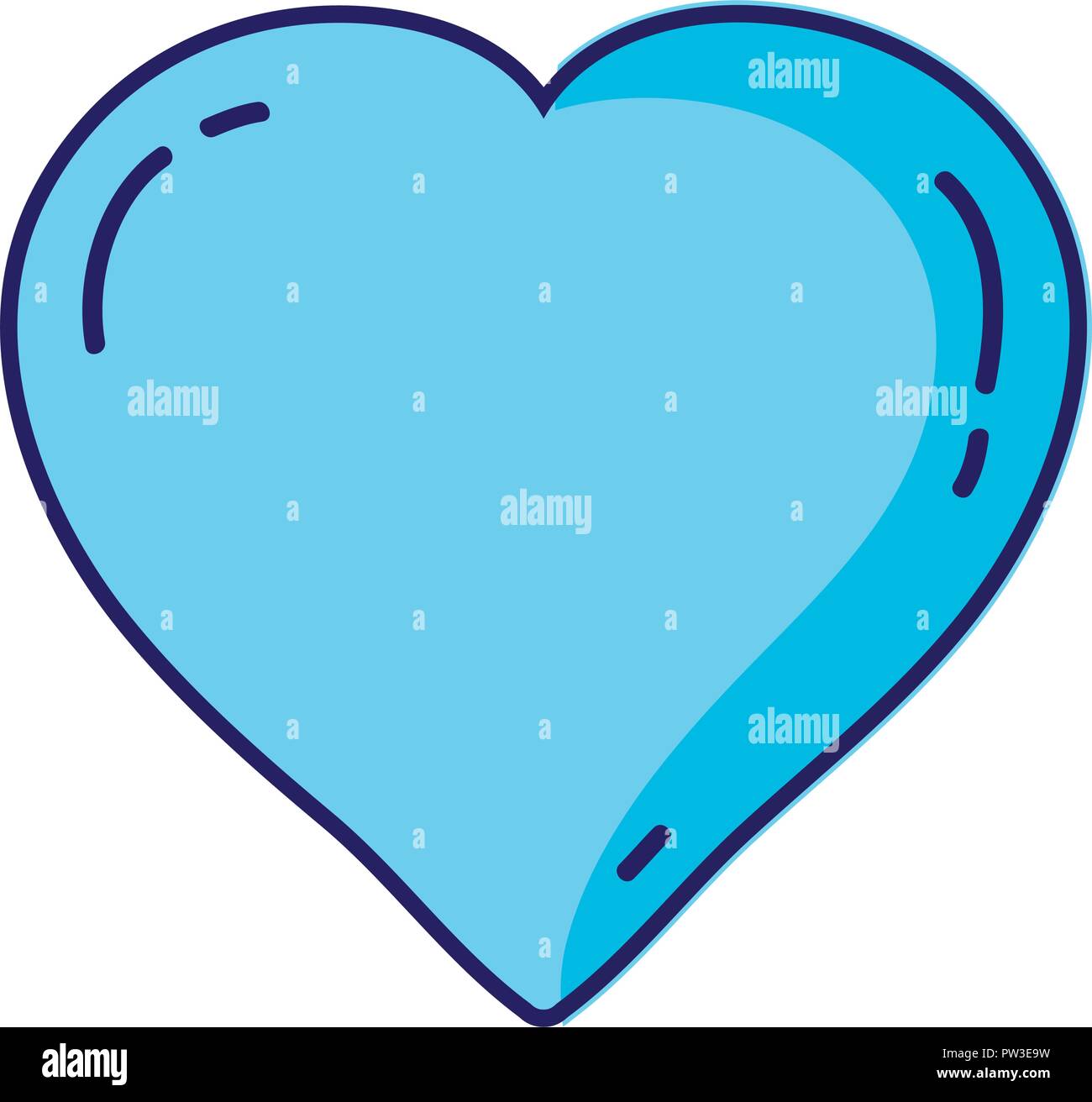 Blue heart cartoon Stock Vector Image & Art - Alamy