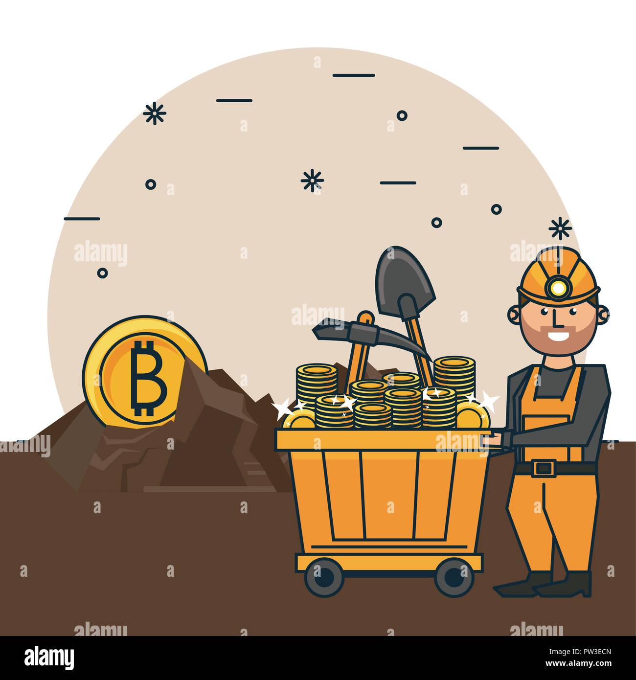 Bitcoin mining cartoons Stock Vector Image & Art - Alamy