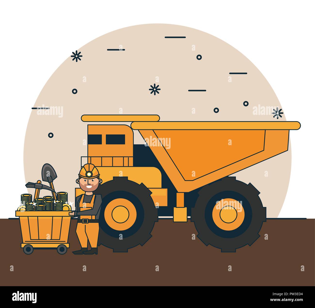 Mining People Truck Stock Vector Images - Alamy