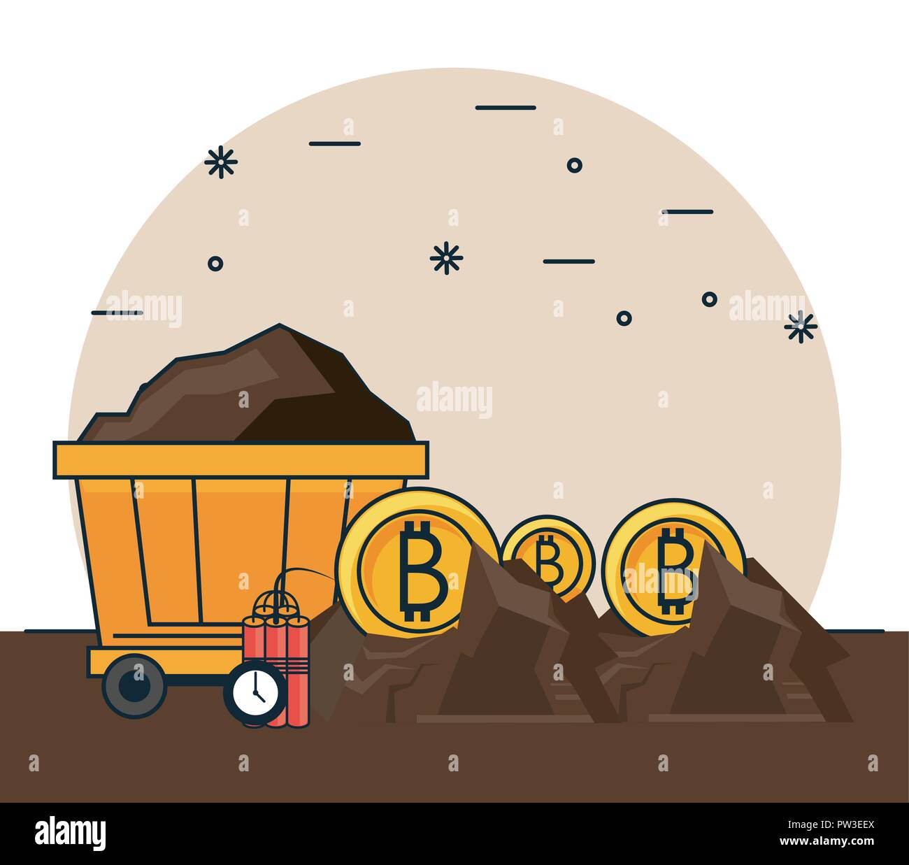 Bitcoin mining cartoons Stock Vector Image & Art - Alamy