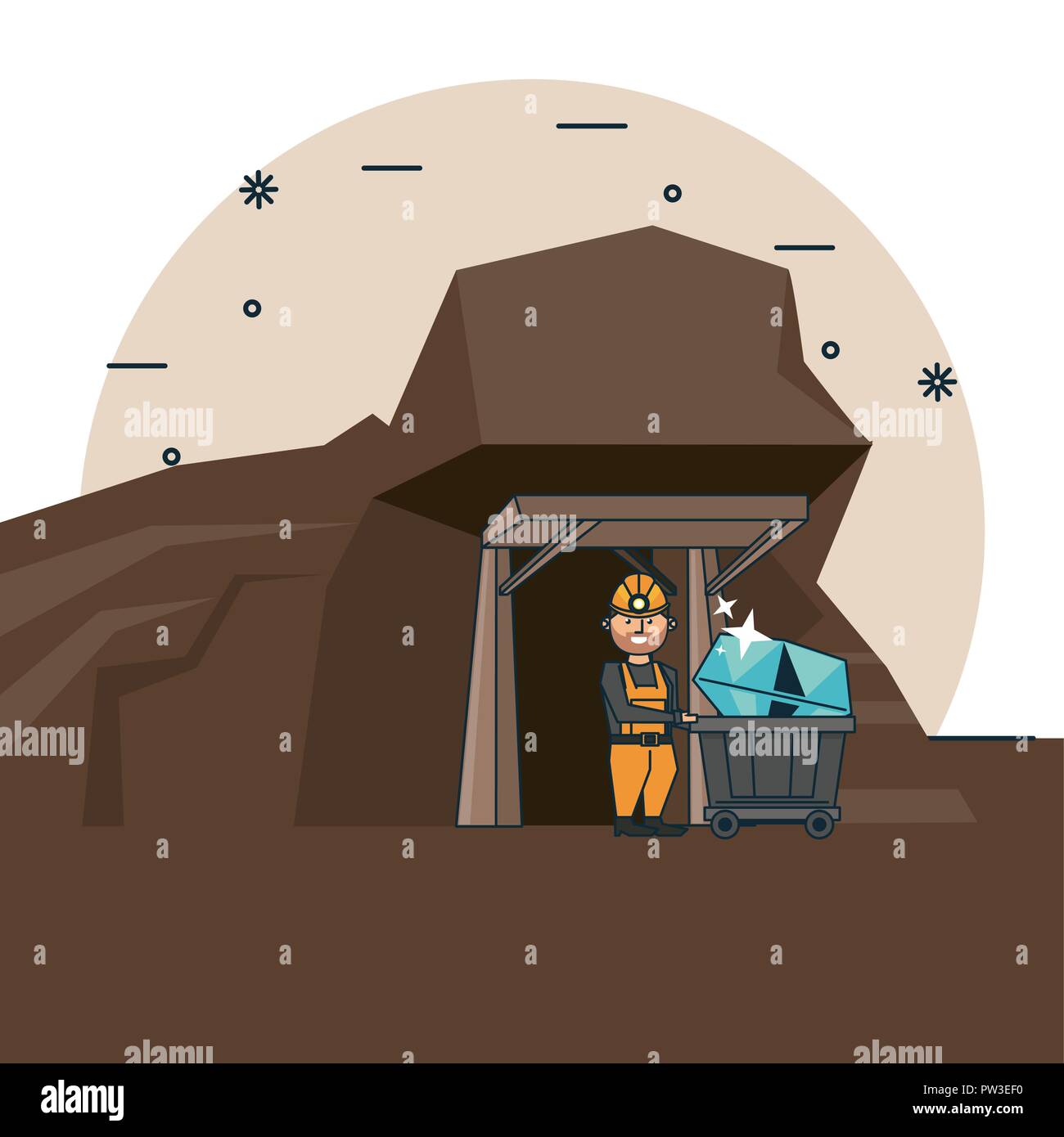Mining workers cartoons Stock Vector Image & Art - Alamy