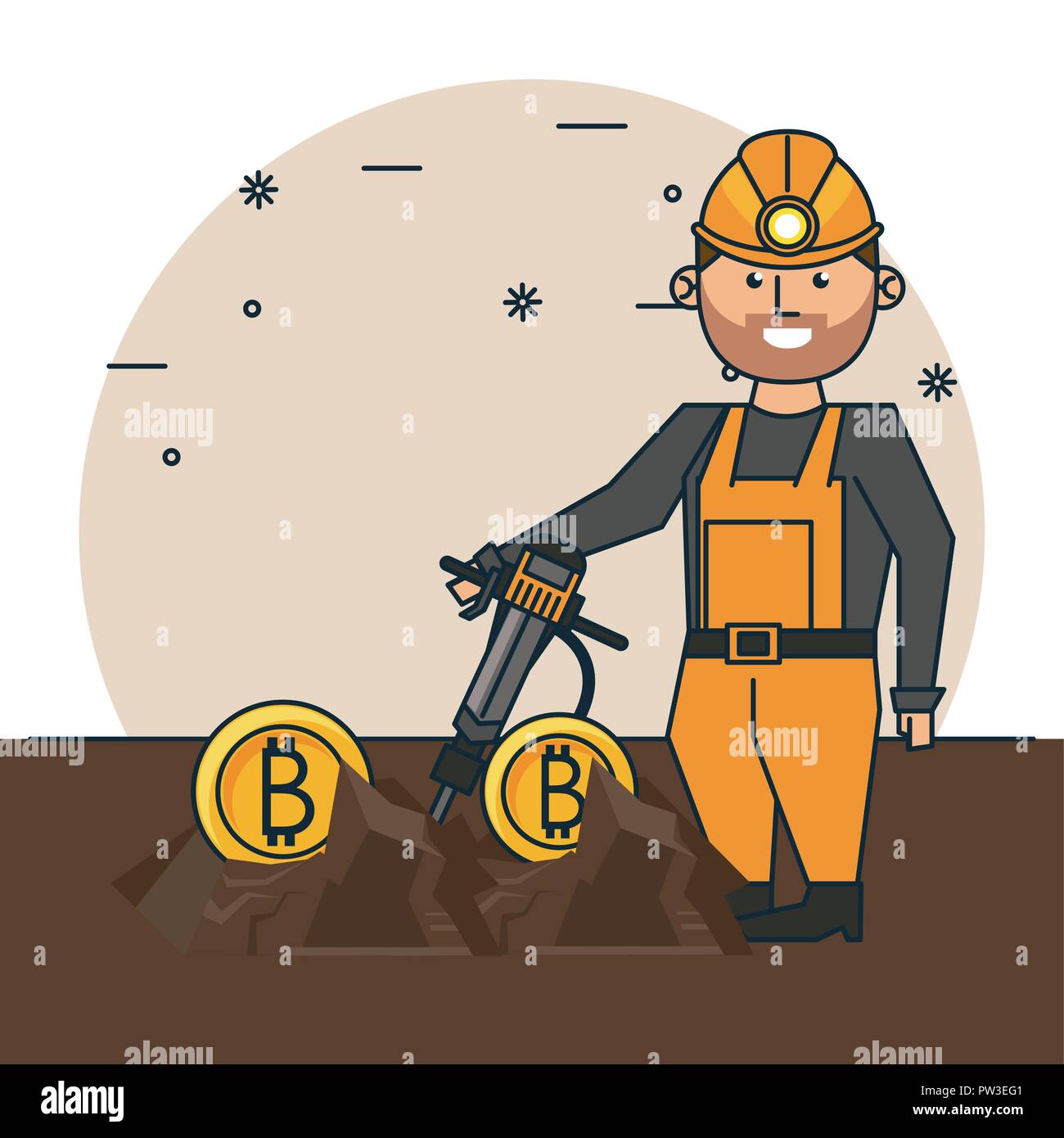 Bitcoin mining cartoons Stock Vector Image & Art - Alamy