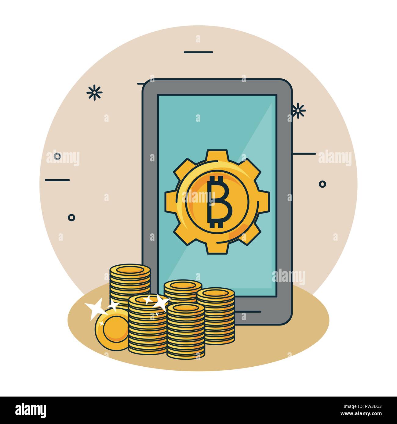 Bitcoin mining cartoons Stock Vector Image & Art - Alamy
