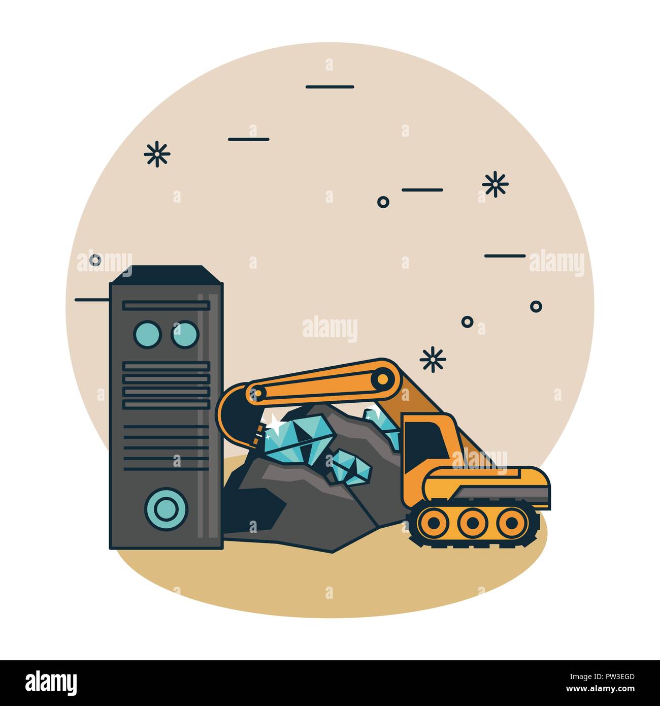 Bitcoin mining cartoons Stock Vector Image & Art - Alamy