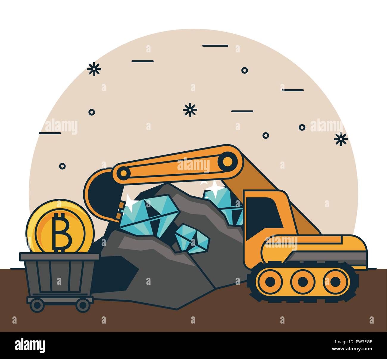 Bitcoin mining cartoons Stock Vector Image & Art - Alamy