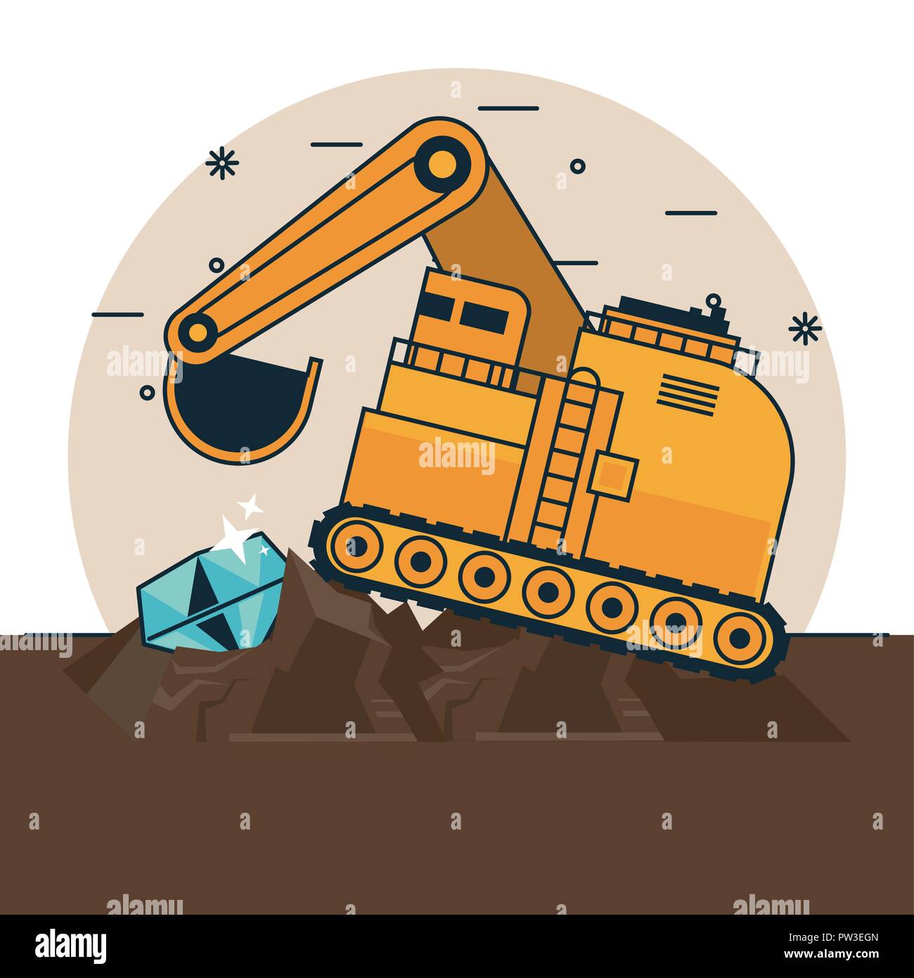 Underground mining tunnel Stock Vector Images - Alamy