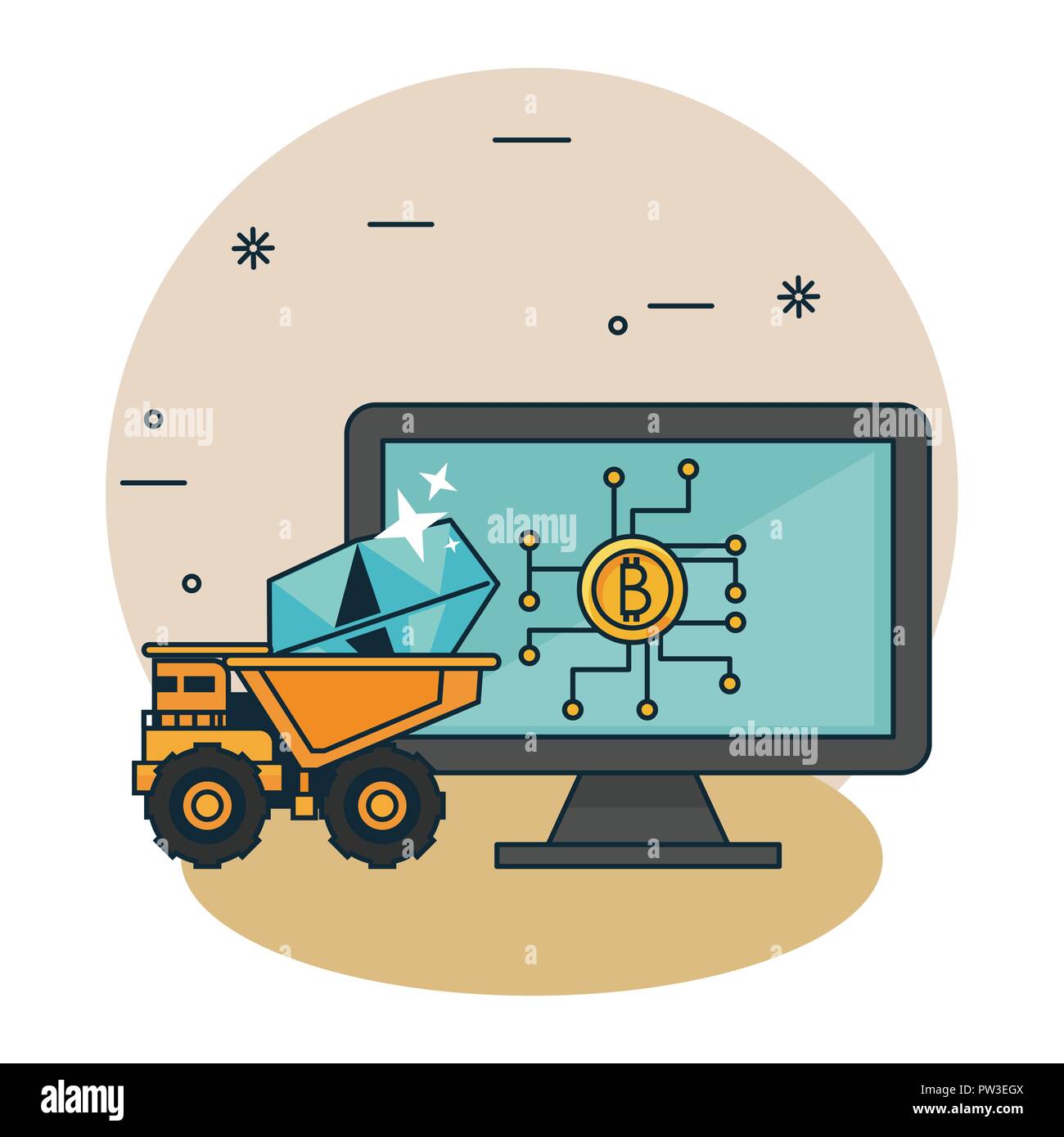 Bitcoin mining cartoons Stock Vector Image & Art - Alamy