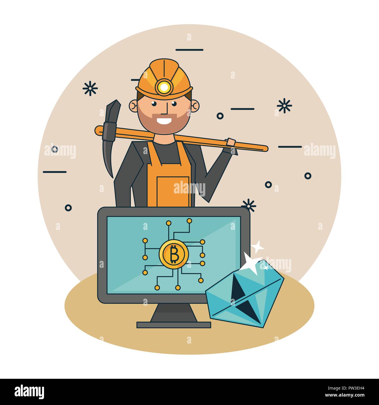 Bitcoin mining cartoons Stock Vector Image & Art - Alamy