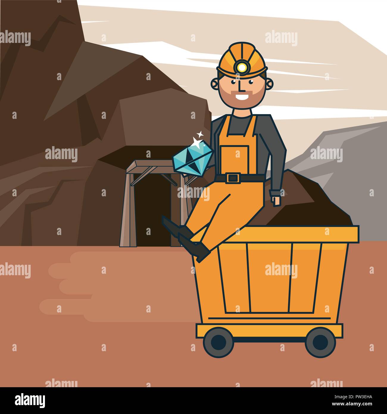 Mining worker cartoon Stock Vector Image & Art - Alamy