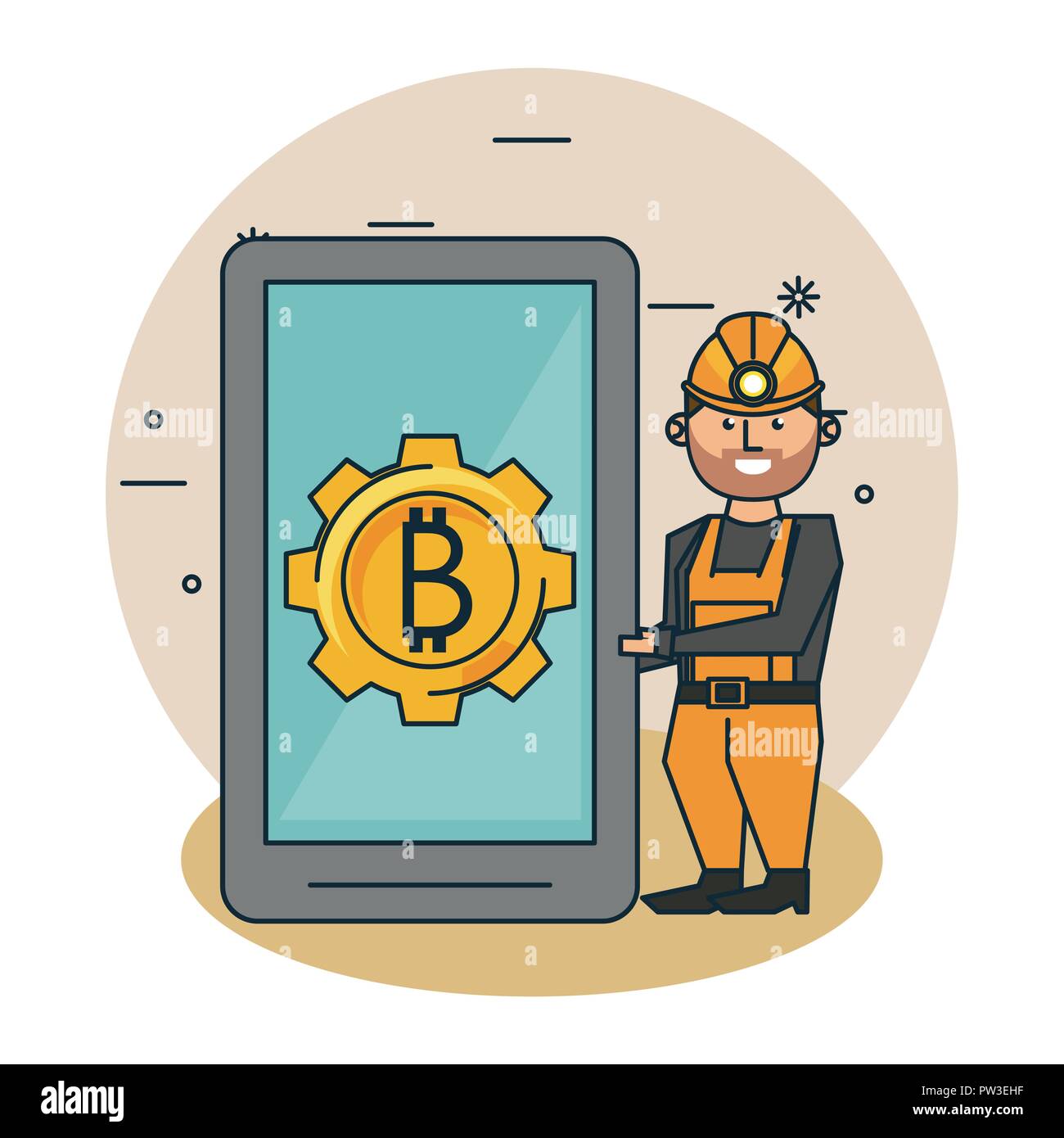 Bitcoin mining cartoons Stock Vector Image & Art - Alamy