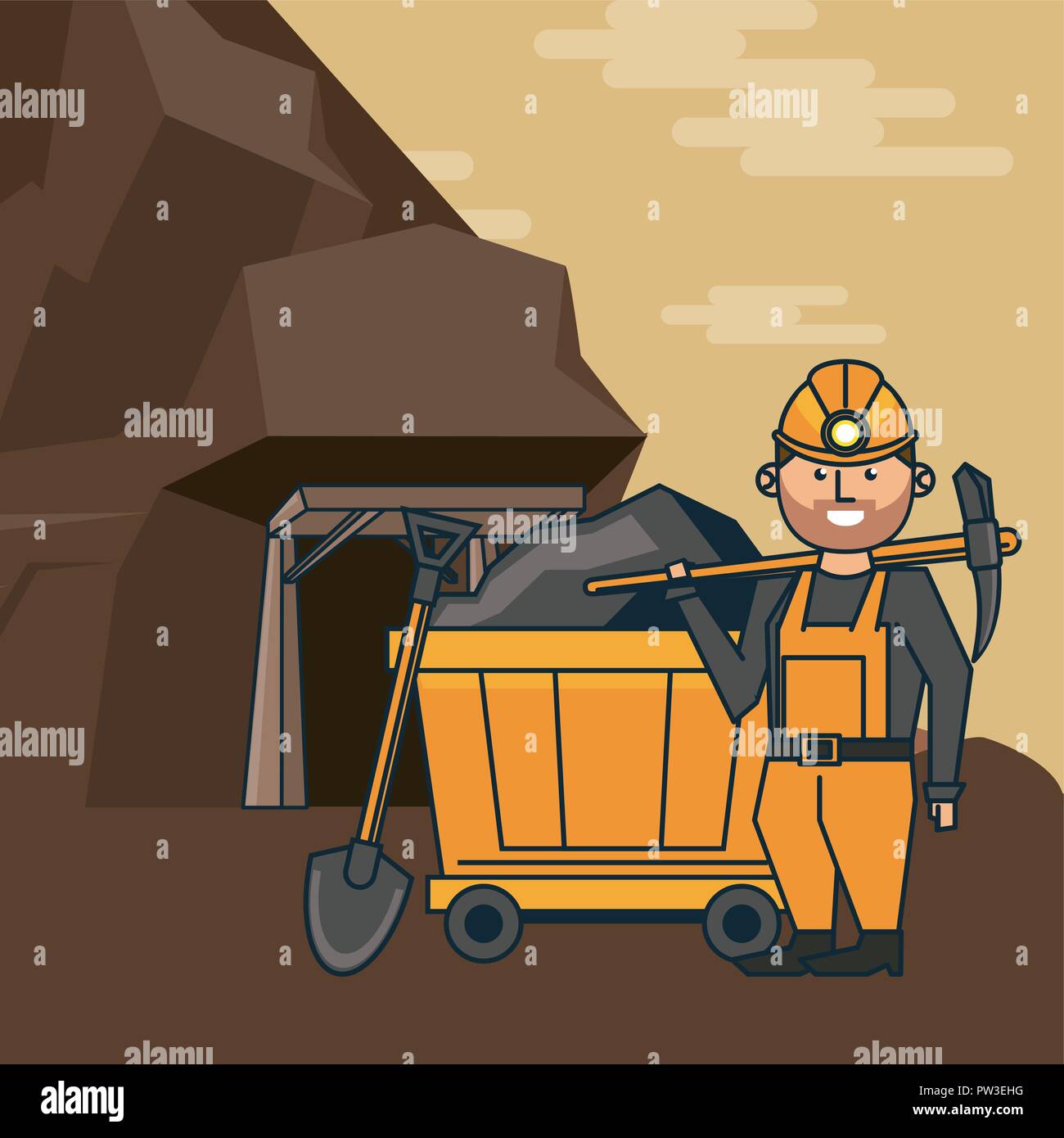 Mining worker cartoon Stock Vector Image & Art - Alamy