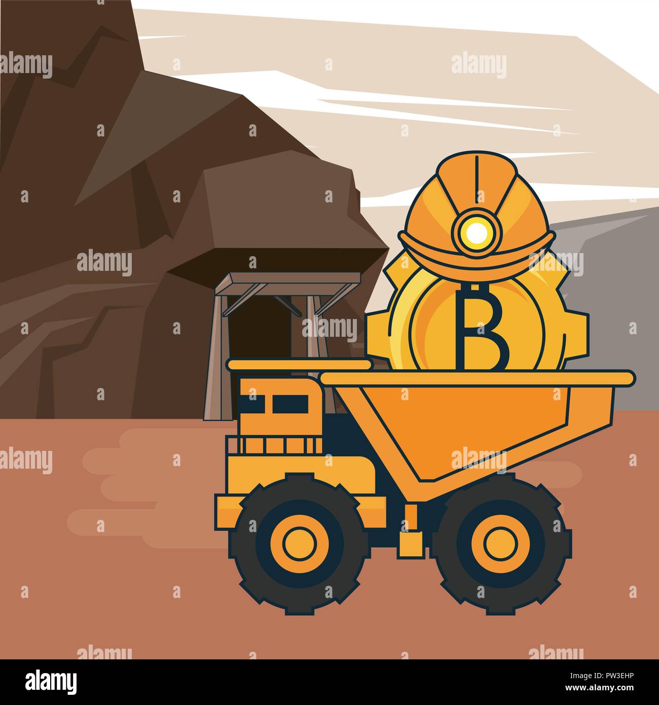 Bitcoin mining cartoons Stock Vector Image & Art - Alamy