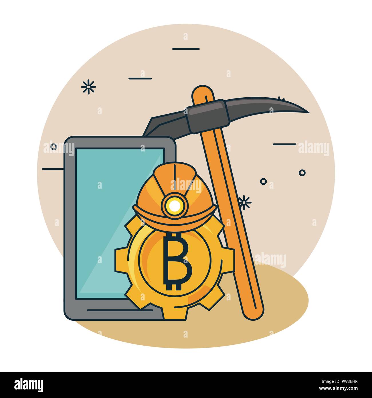 Bitcoin mining cartoons Stock Vector Image & Art - Alamy