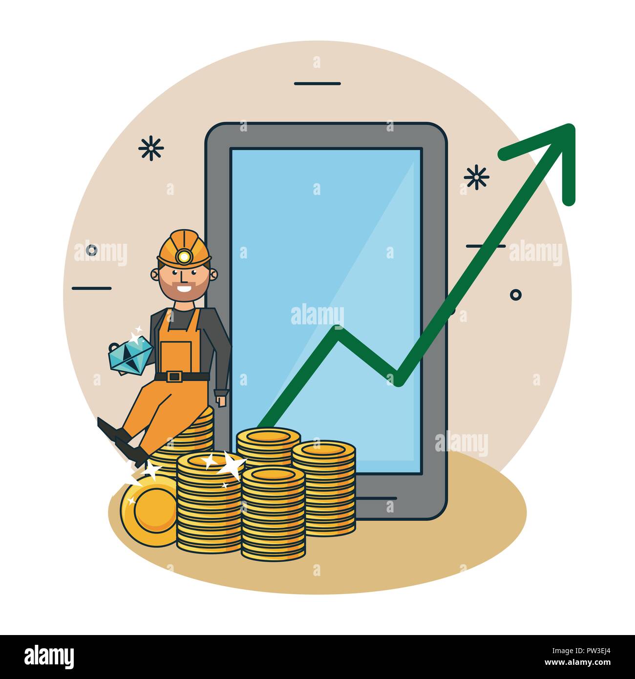 Bitcoin mining cartoons Stock Vector Image & Art - Alamy