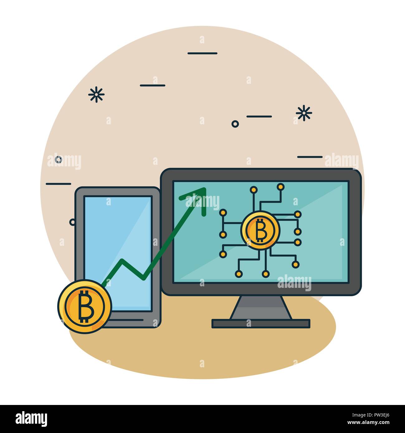 Bitcoin mining cartoons Stock Vector Image & Art - Alamy