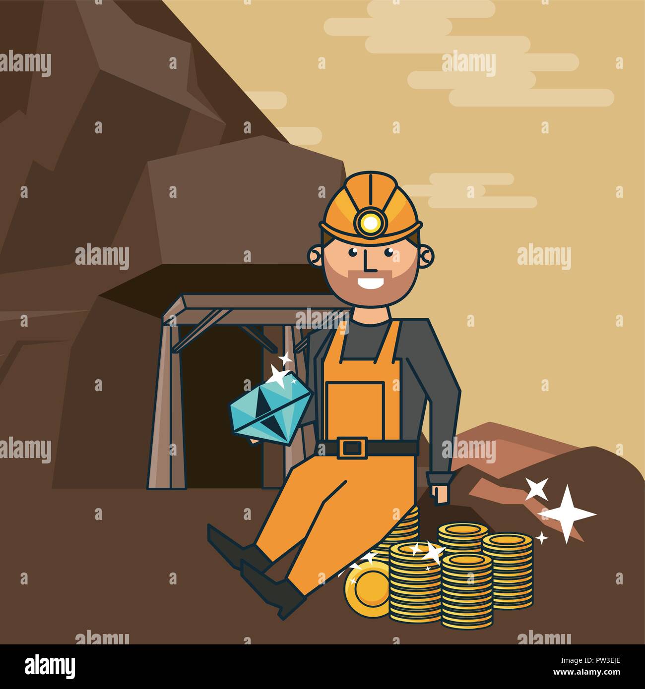 Bitcoin mining cartoons Stock Vector Image & Art - Alamy