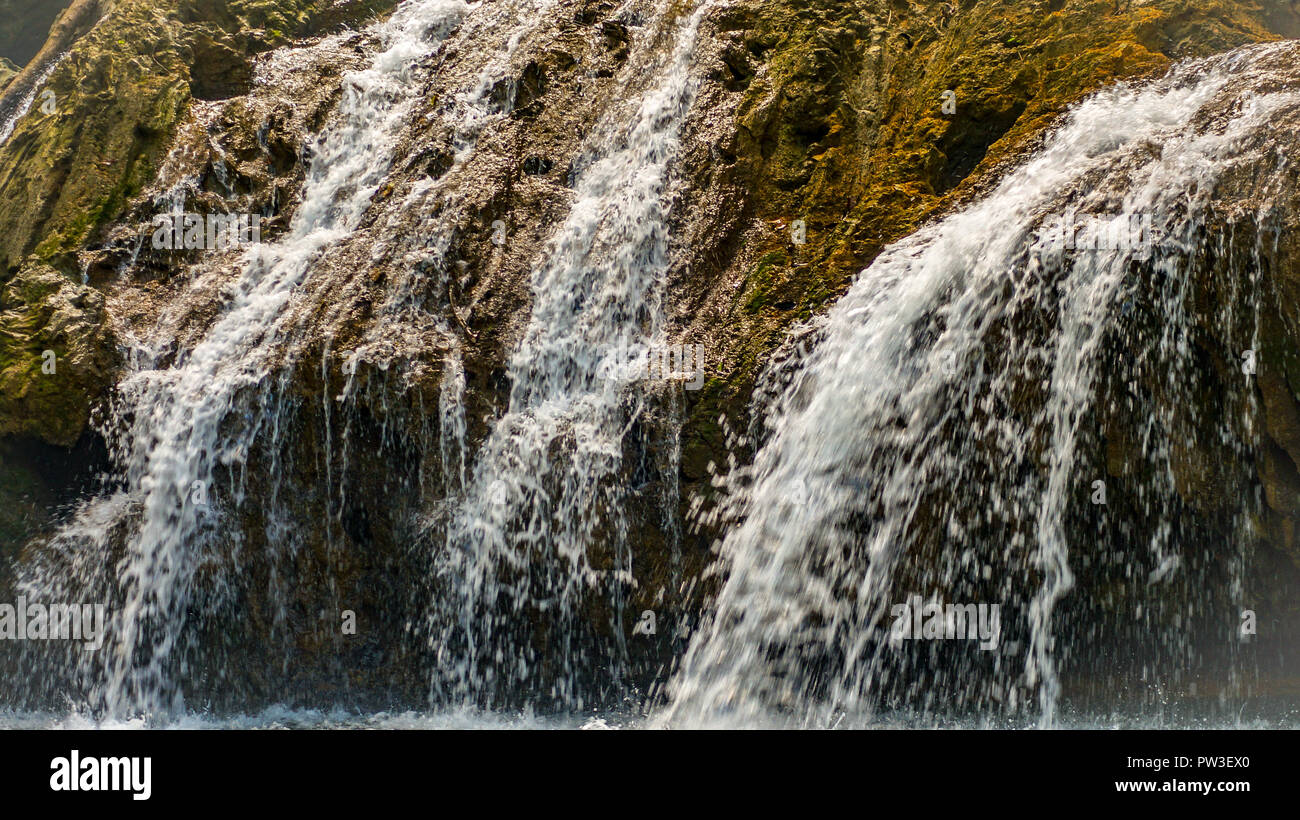 Waterfalls of the countryside river falling Stock Photo - Alamy