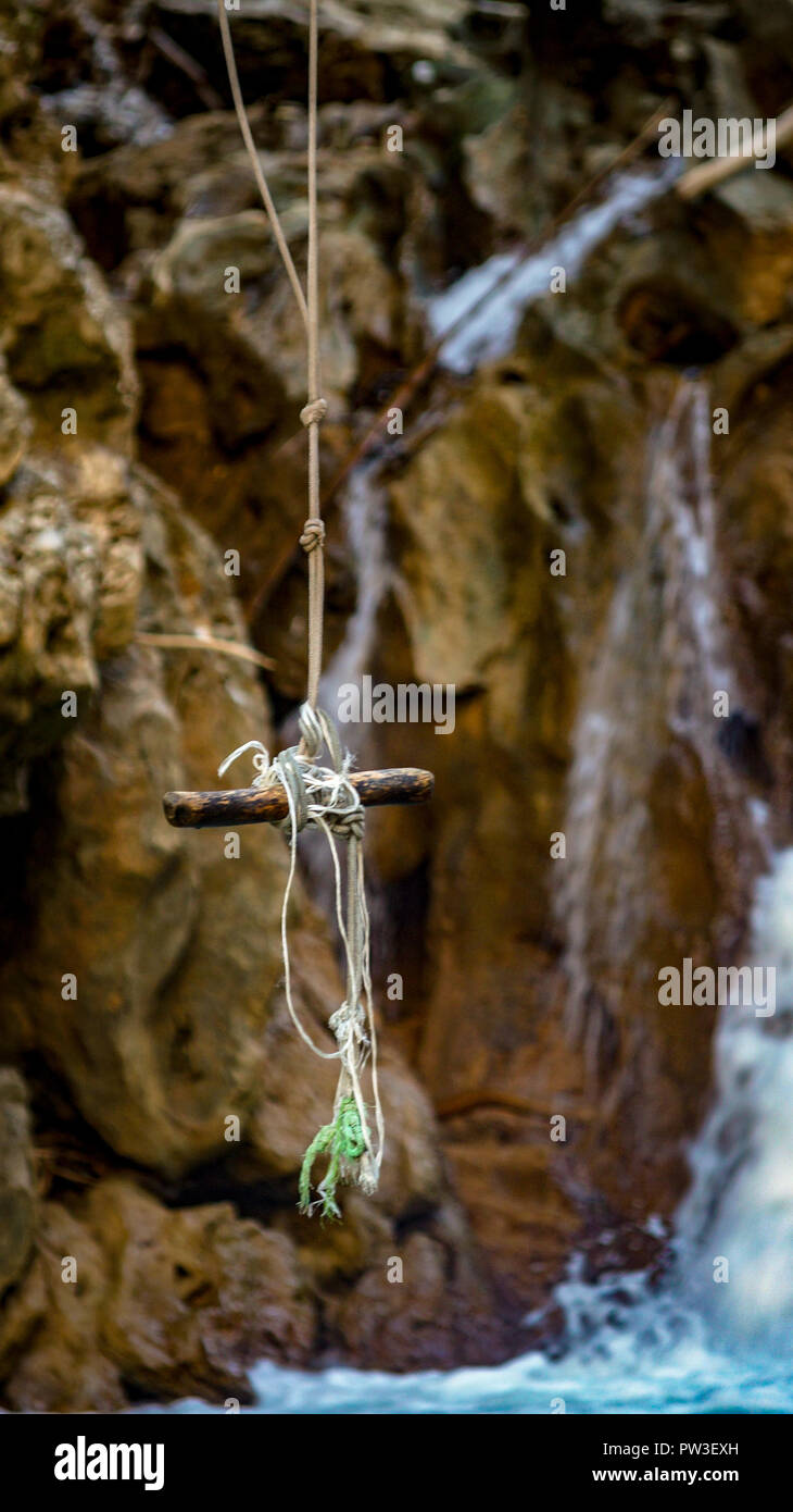 Hammock to jump into the river Stock Photo - Alamy