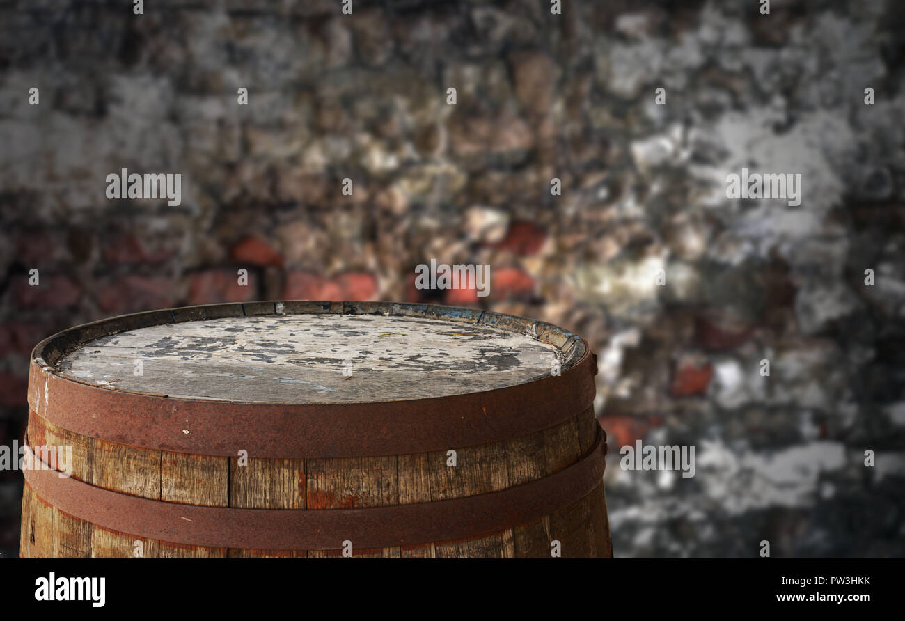 Old barrel top for display montages Stock Photo - Alamy