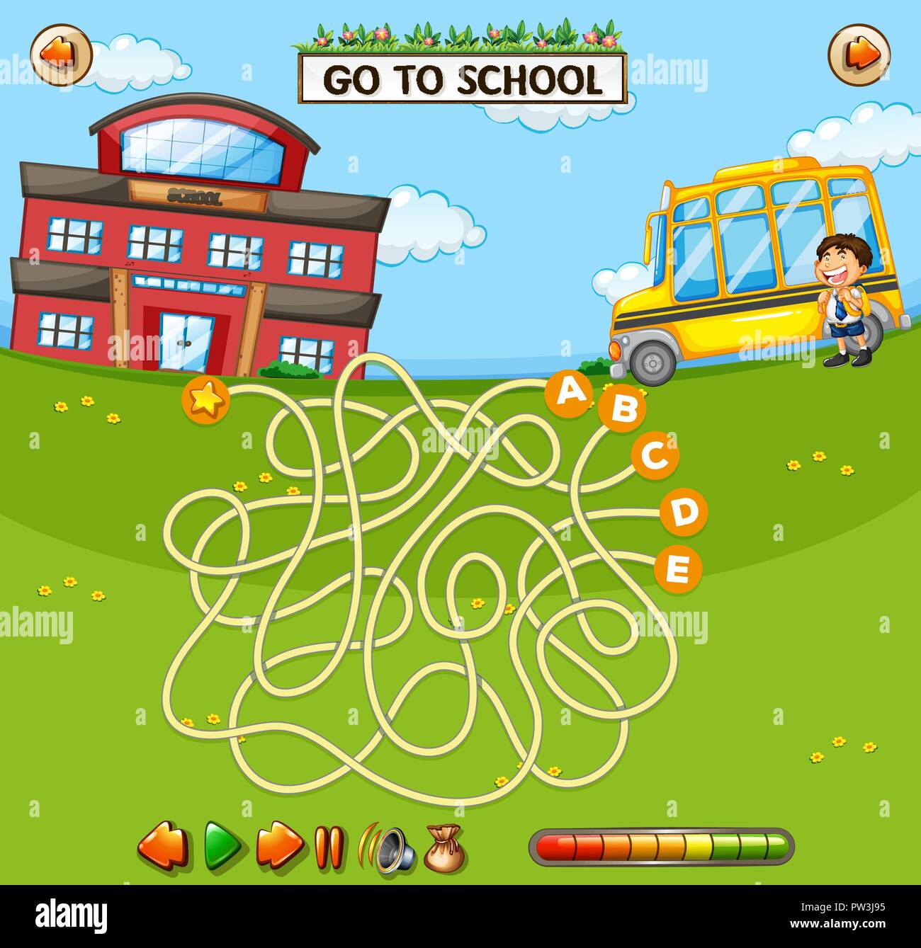 Student maze game template illustration Stock Vector Image & Art - Alamy