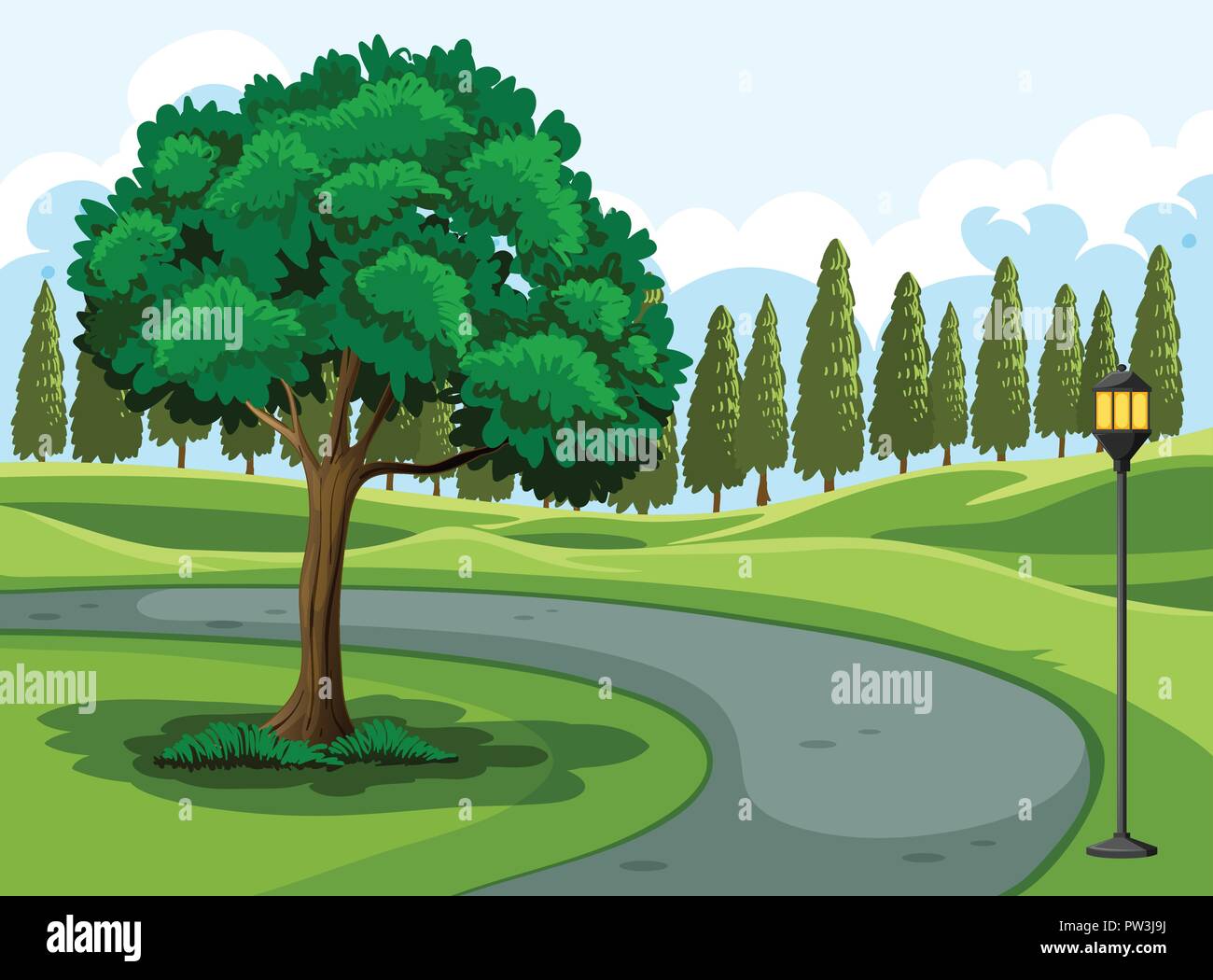 A green nature park illustration Stock Vector Image & Art - Alamy