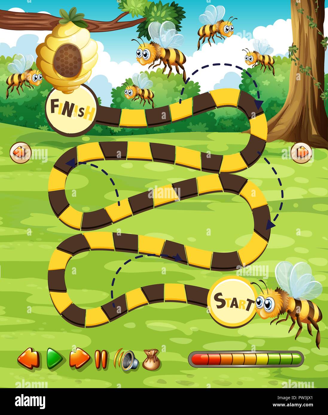 A bee board game template illustration Stock Vector Image & Art - Alamy