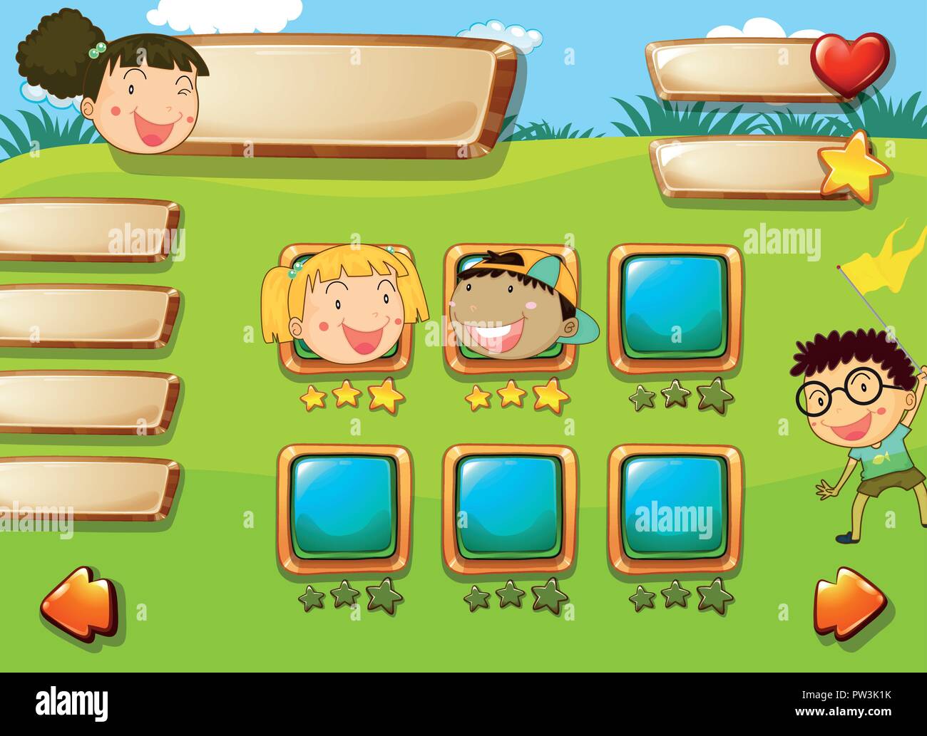 Children face on game template illustration Stock Vector Image & Art ...