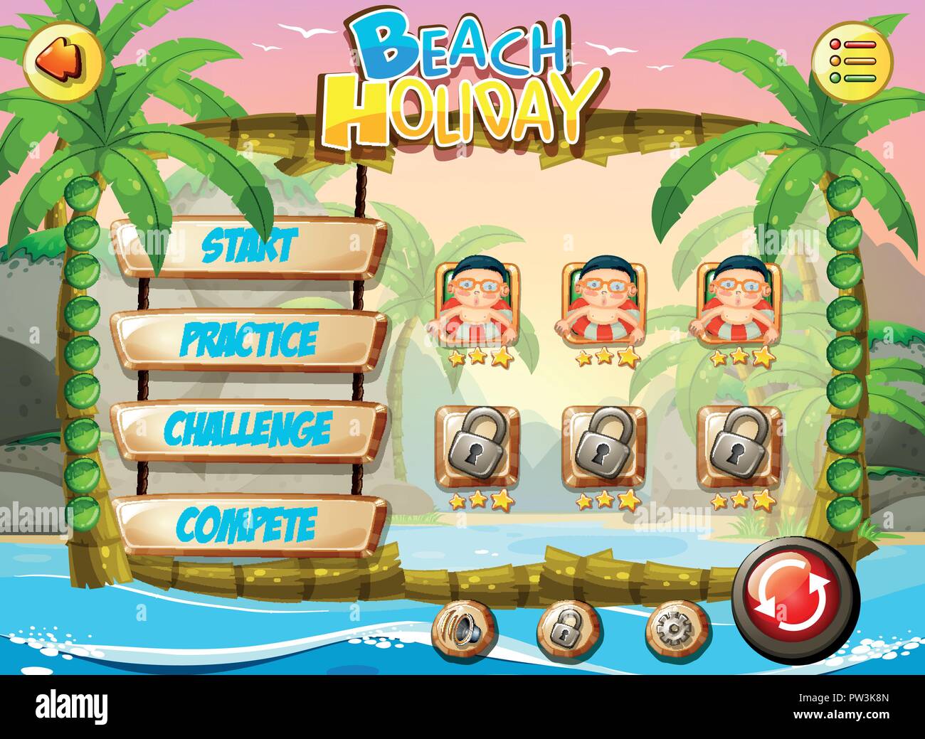 Palm beach challenge Stock Vector Images - Alamy