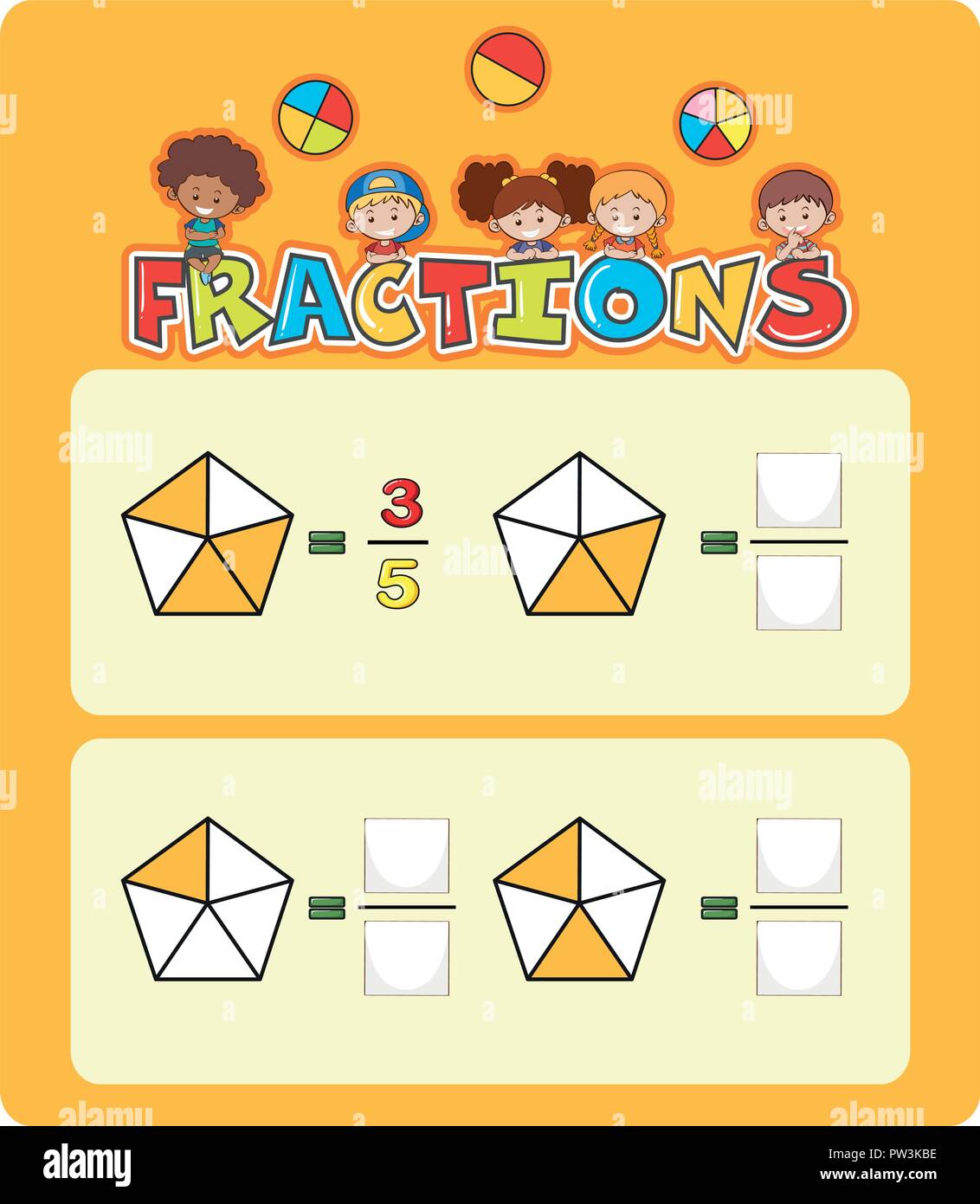 Mathematics matching worksheet template illustration Stock Vector Image ...