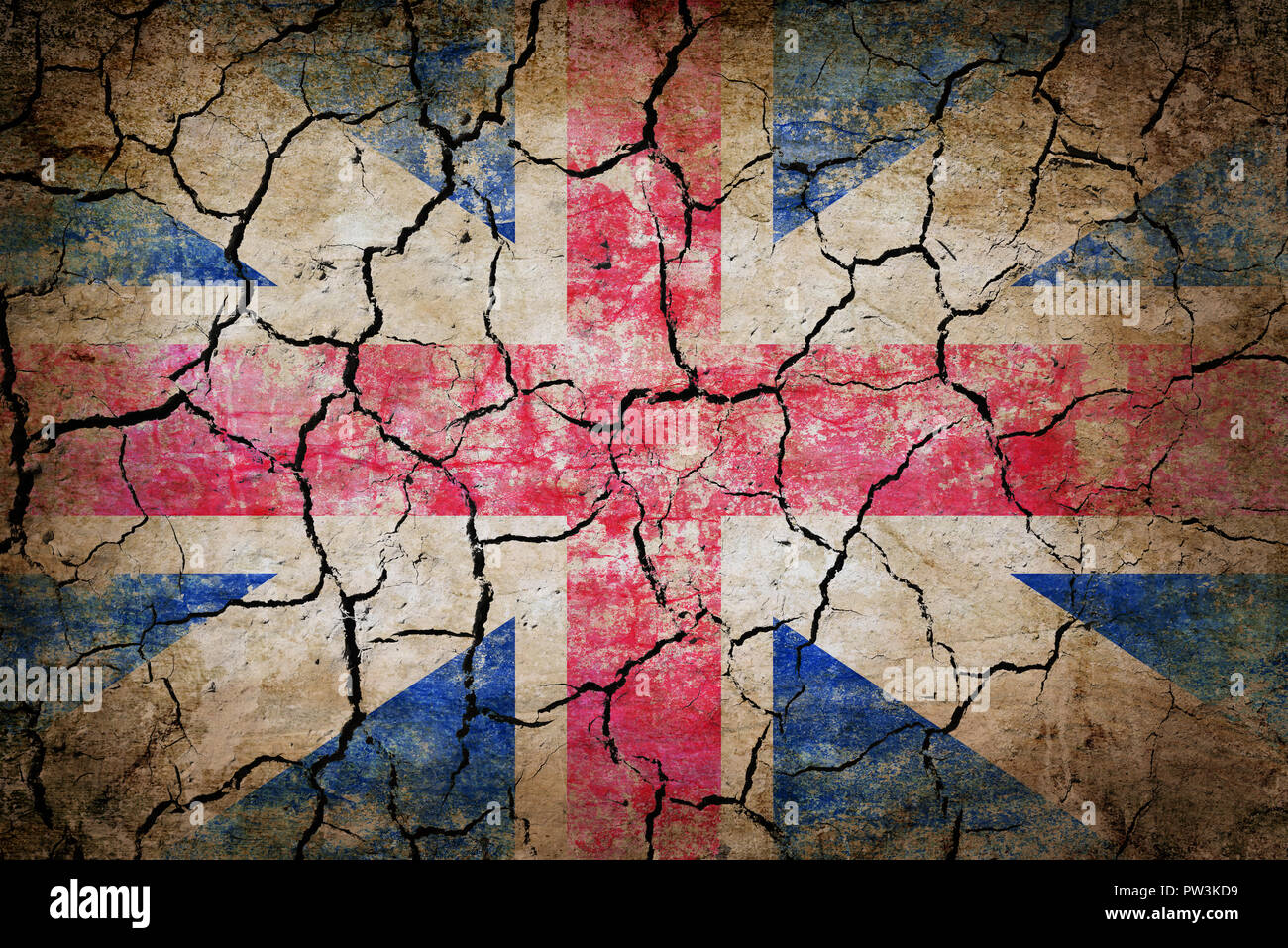 English flag on cracked hi-res stock photography and images - Alamy
