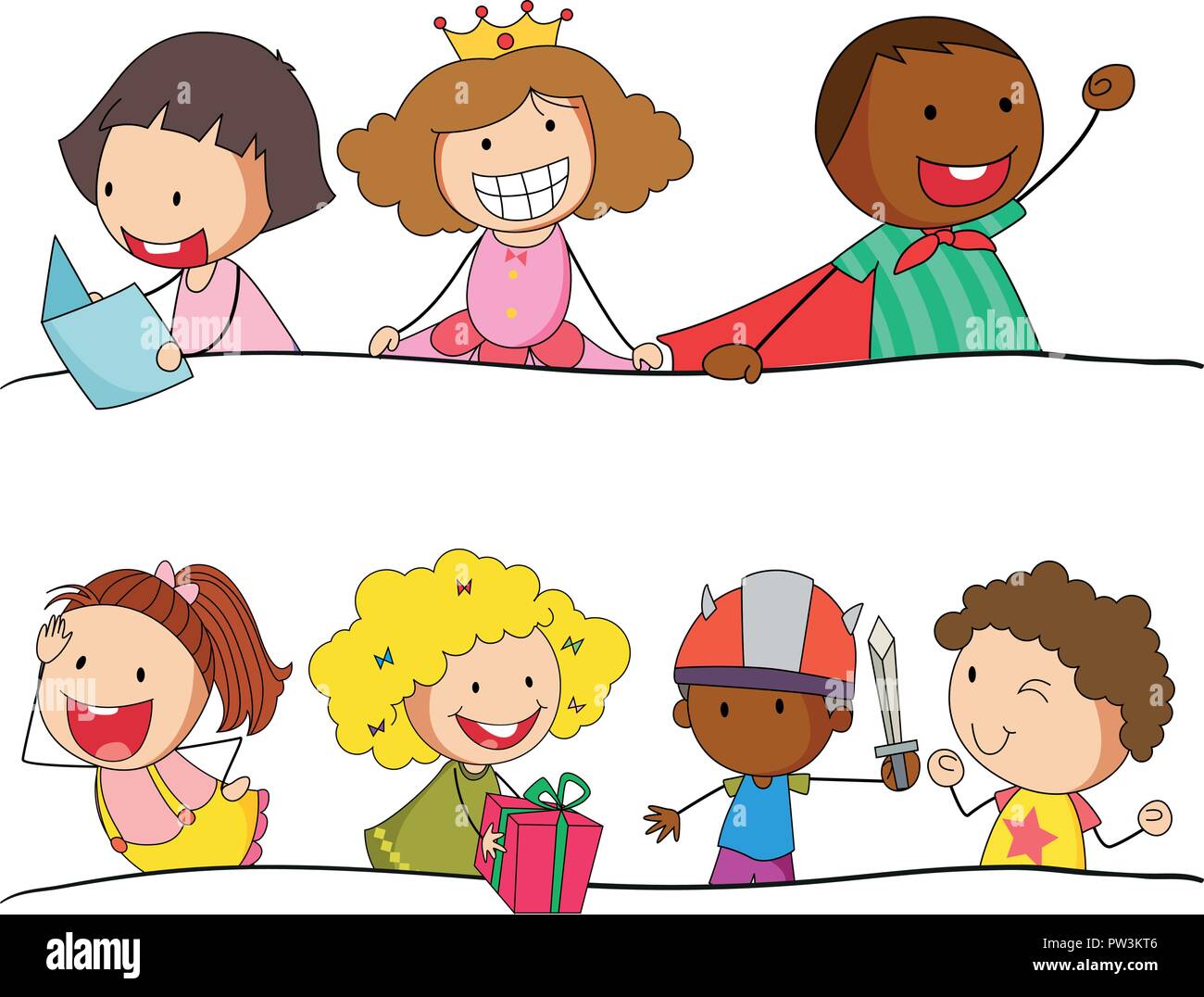 Set of doodle kids character illustration Stock Vector Image & Art - Alamy