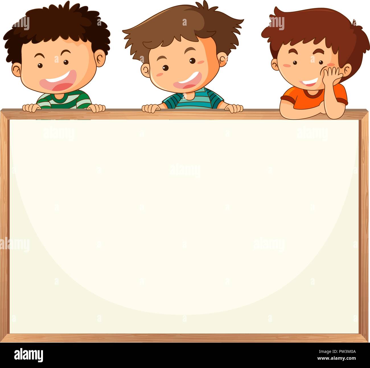 Children on whiteboard template illustration Stock Vector Image & Art ...