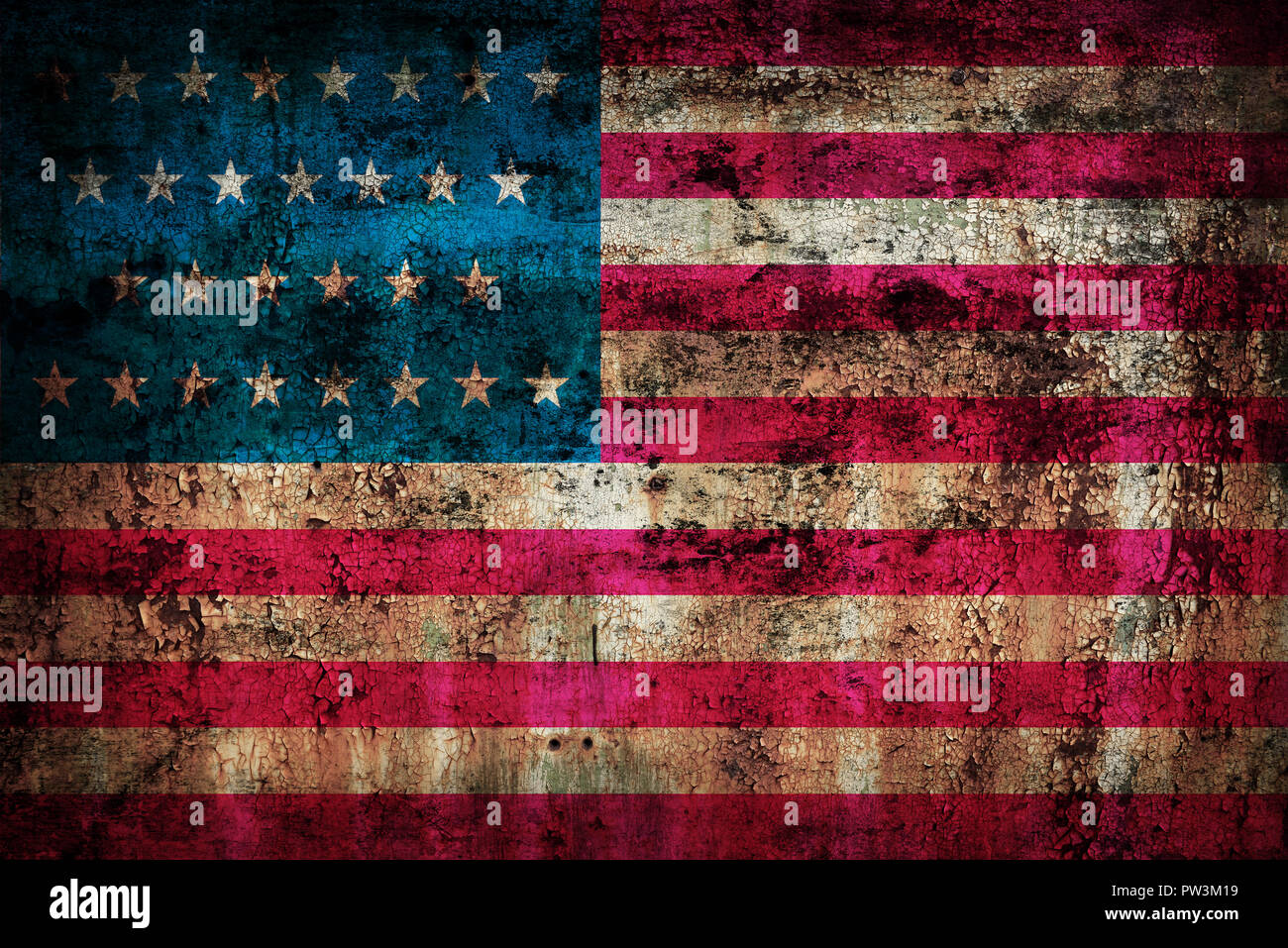 Rusty usa flag hi-res stock photography and images - Alamy