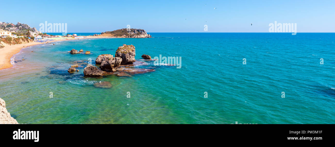 Paradise sea beach Cala Paradiso and Cala del Re near Rocca di San ...