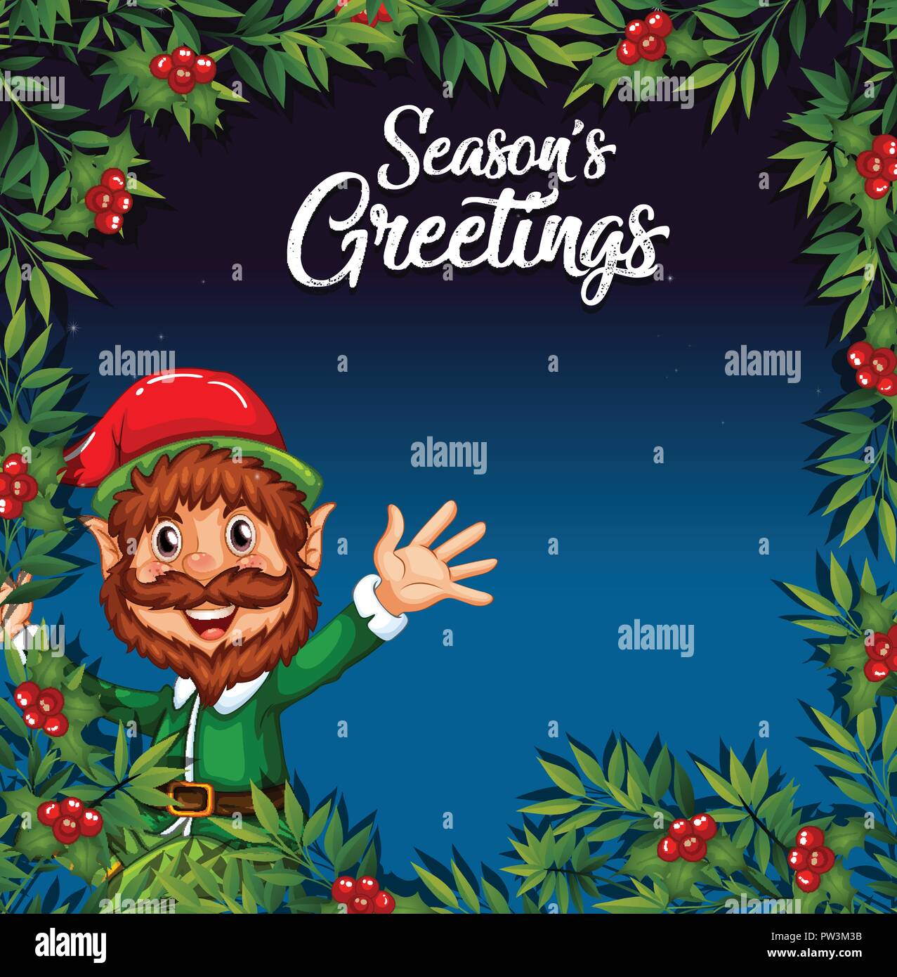 An elf on christmas template illustration Stock Vector Image & Art - Alamy