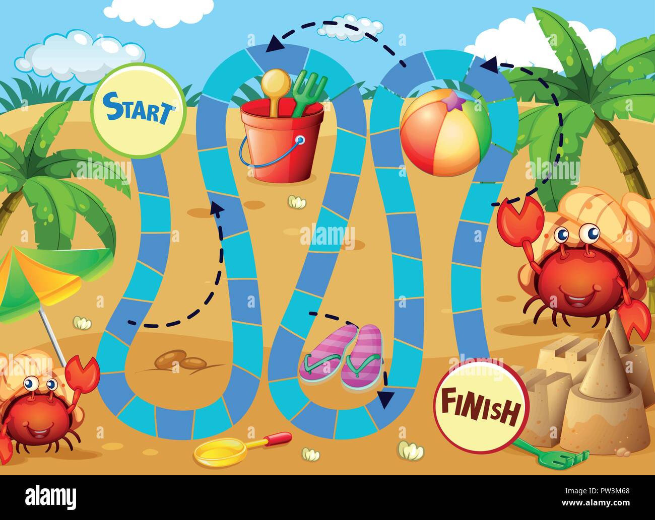 Summer board game template illustration Stock Vector Image & Art - Alamy