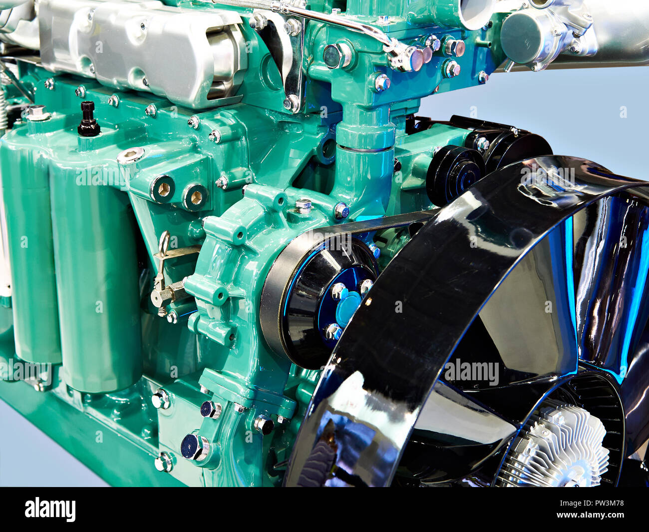 Natural gas engine on stand exhibition Stock Photo - Alamy