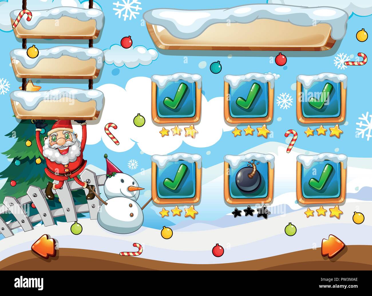 Santa christmas game template illustration Stock Vector Image & Art - Alamy