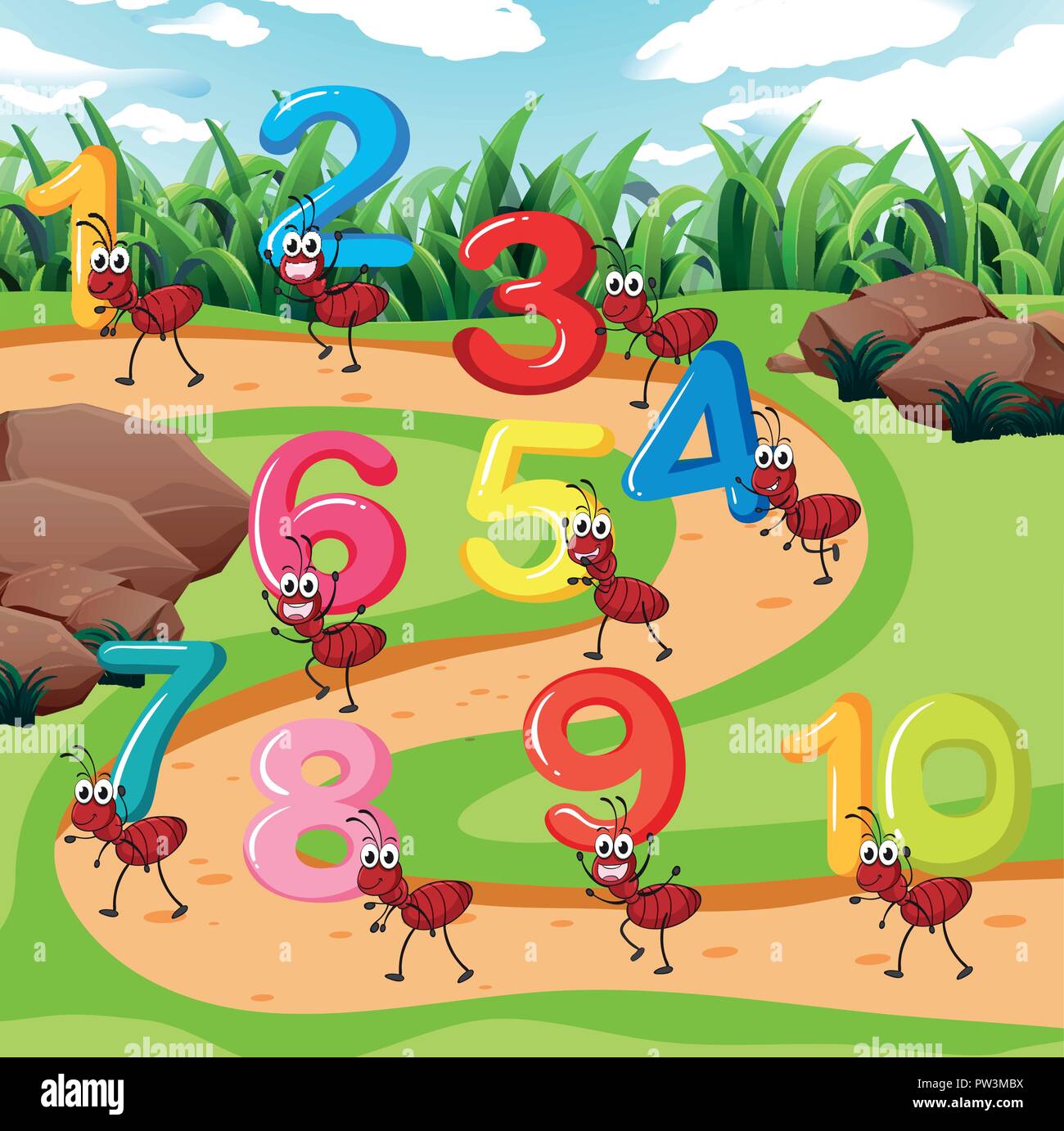 Ten ant carry number illustration Stock Vector Image & Art - Alamy