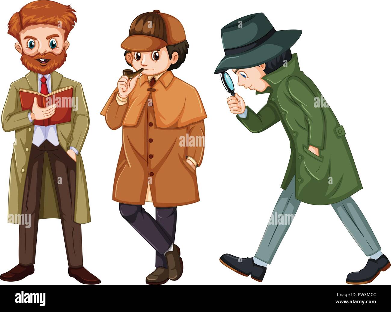Set of detective character illustration Stock Vector Image & Art - Alamy