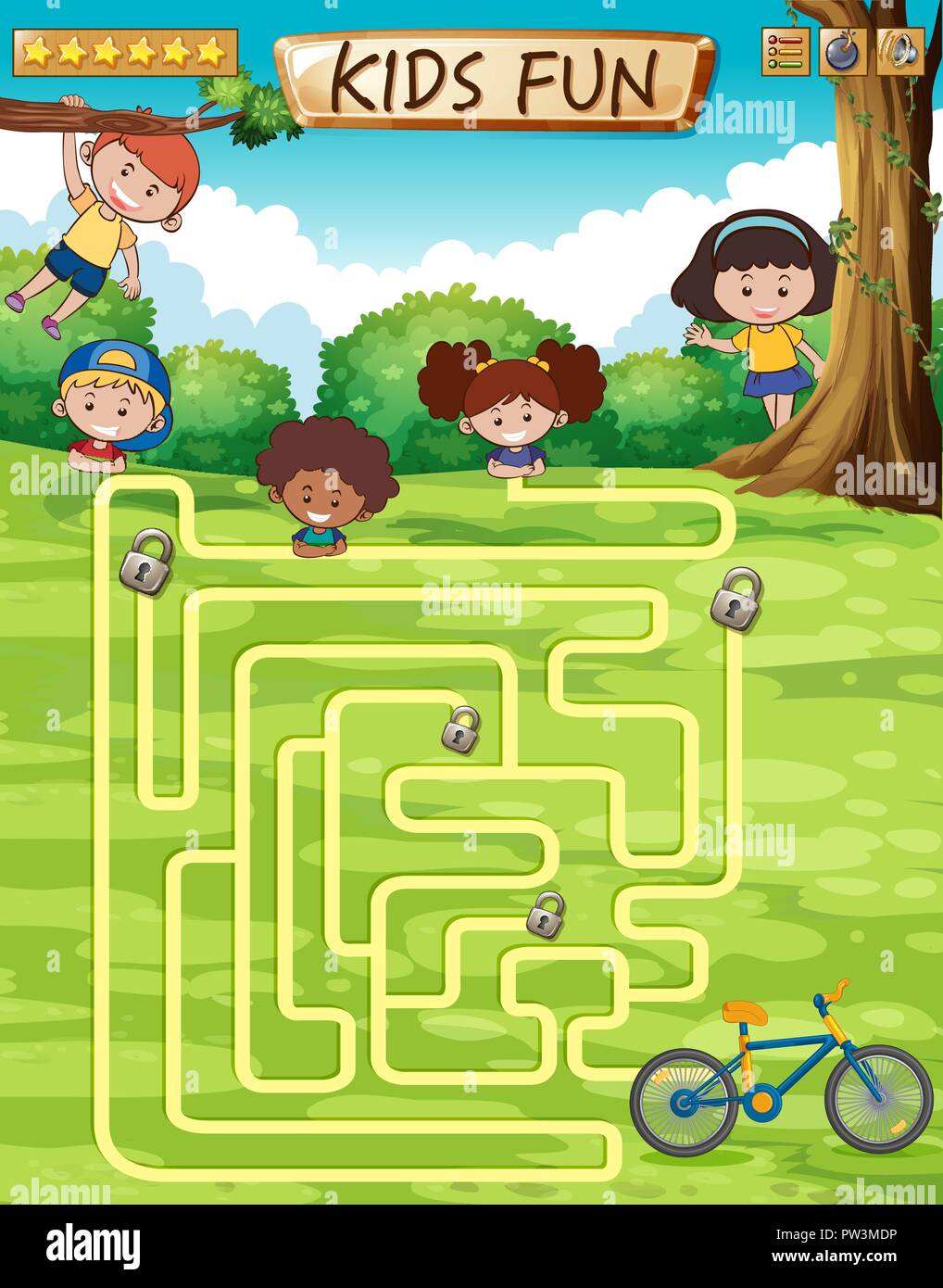 Children fun game template illustration Stock Vector Image & Art - Alamy